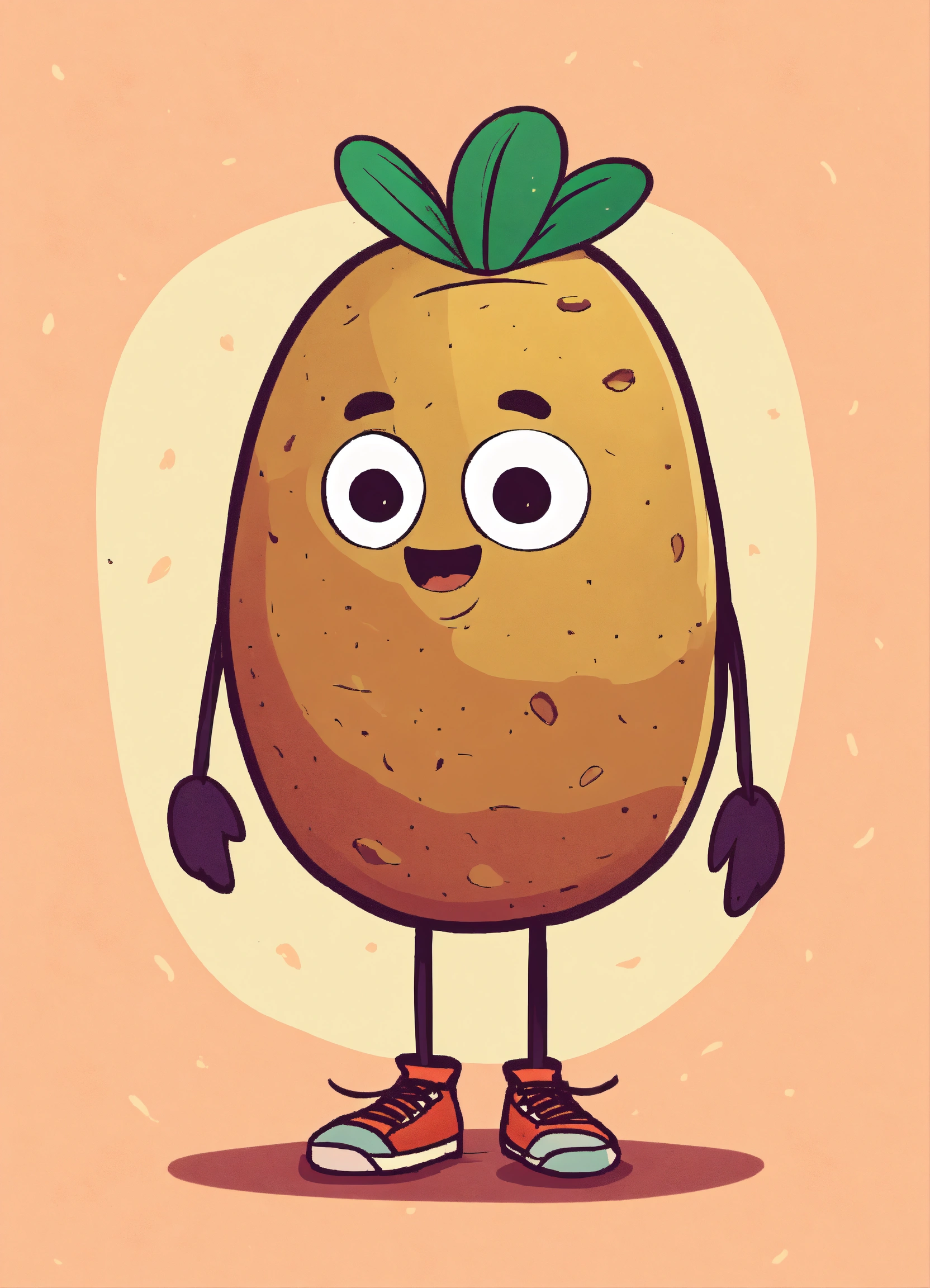 Lexica - A simple abstract cute dad potato standing upright with text ...