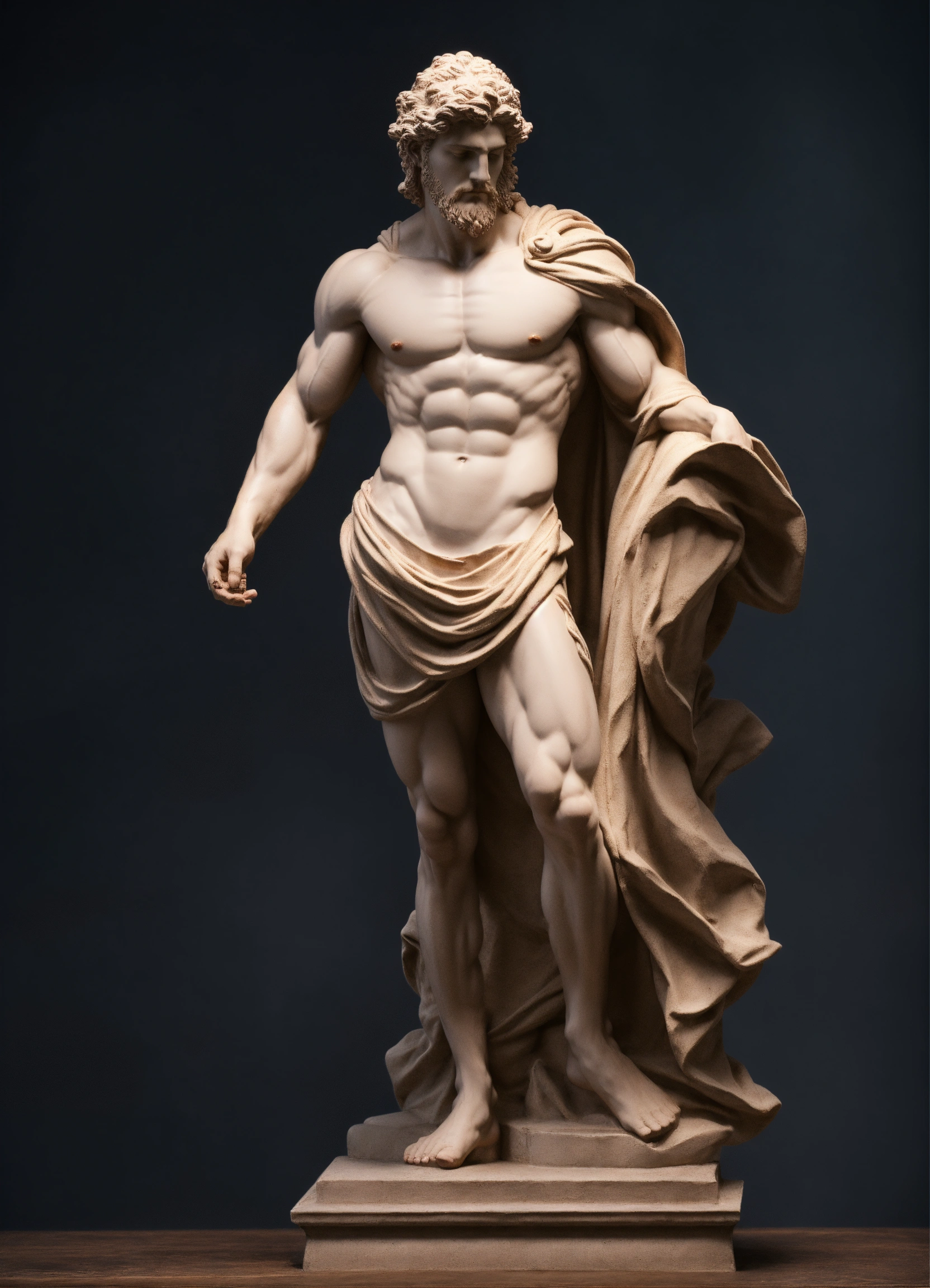 Lexica - Simple muscular greek god statue with middelparting hair with ...
