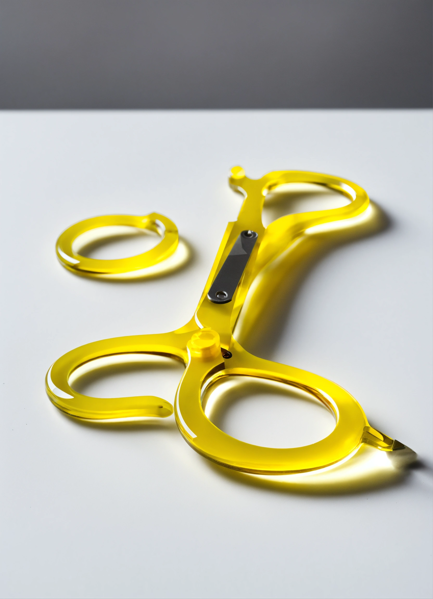 Lexica - A realistic scissors made entirely of yellow transparent ...