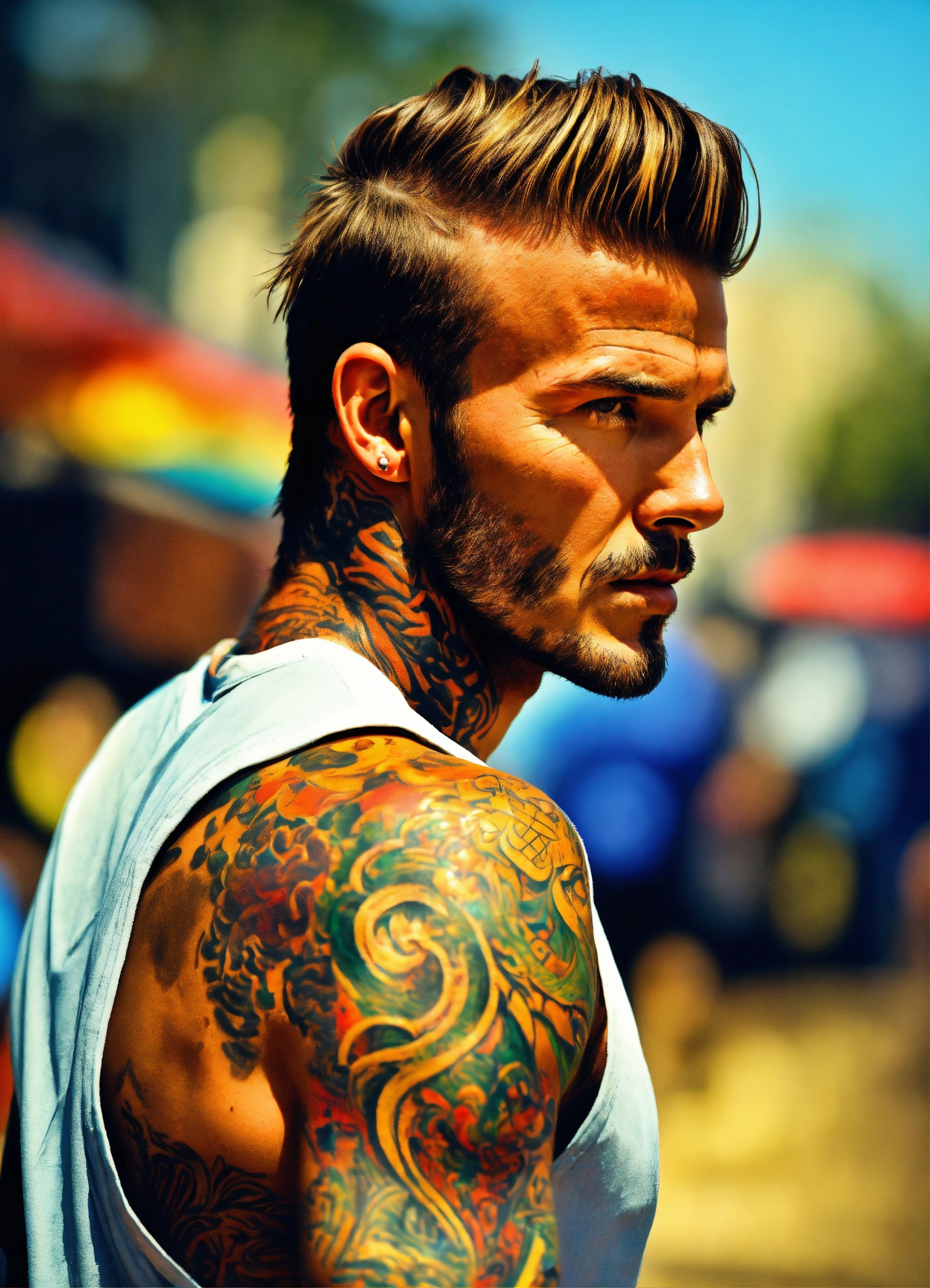 Lexica - A painting style oil color of "David Beckham" in behance hd ...