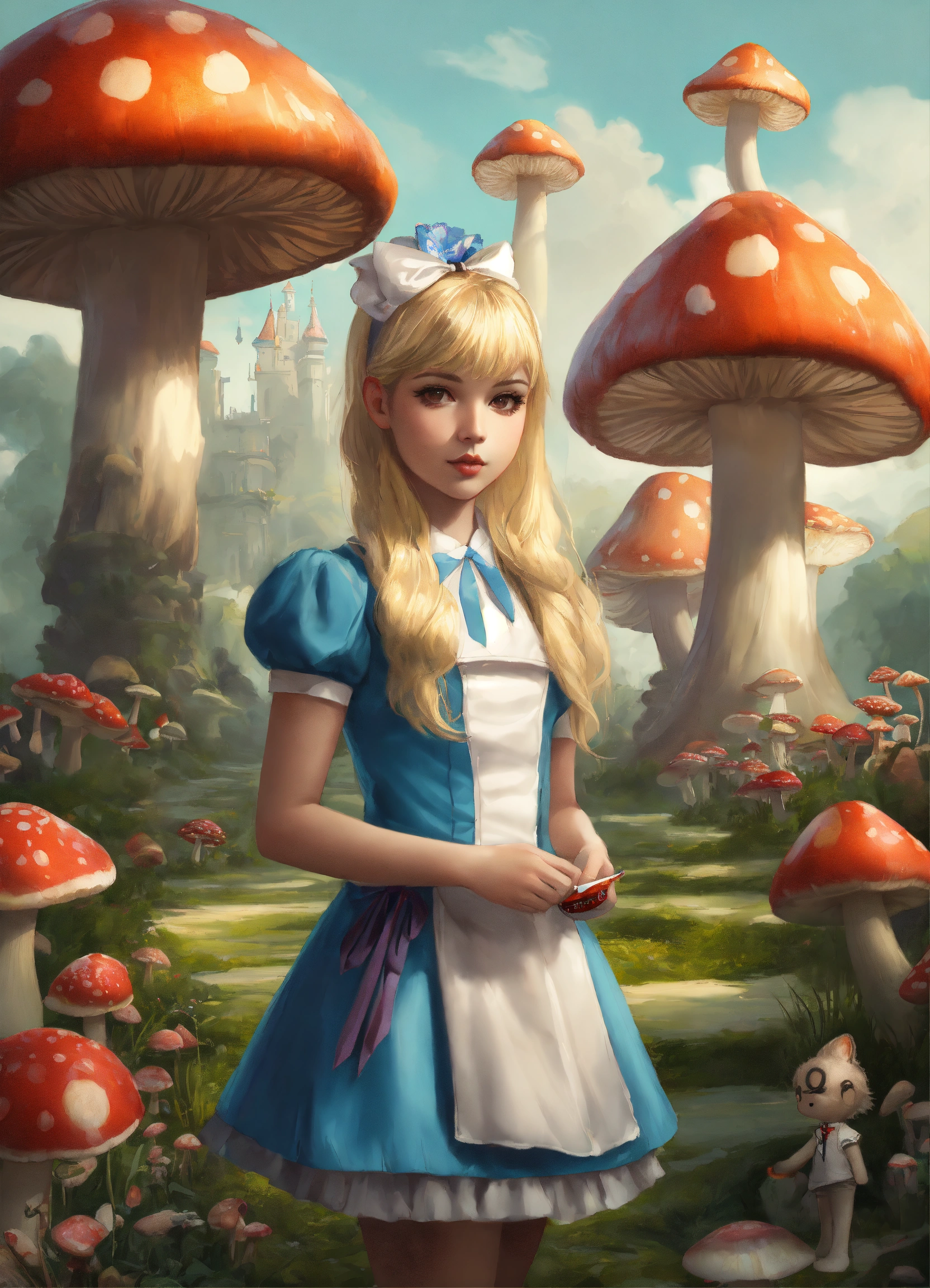 Lexica - Portrait and shot full body of a cute chibi alice in ...
