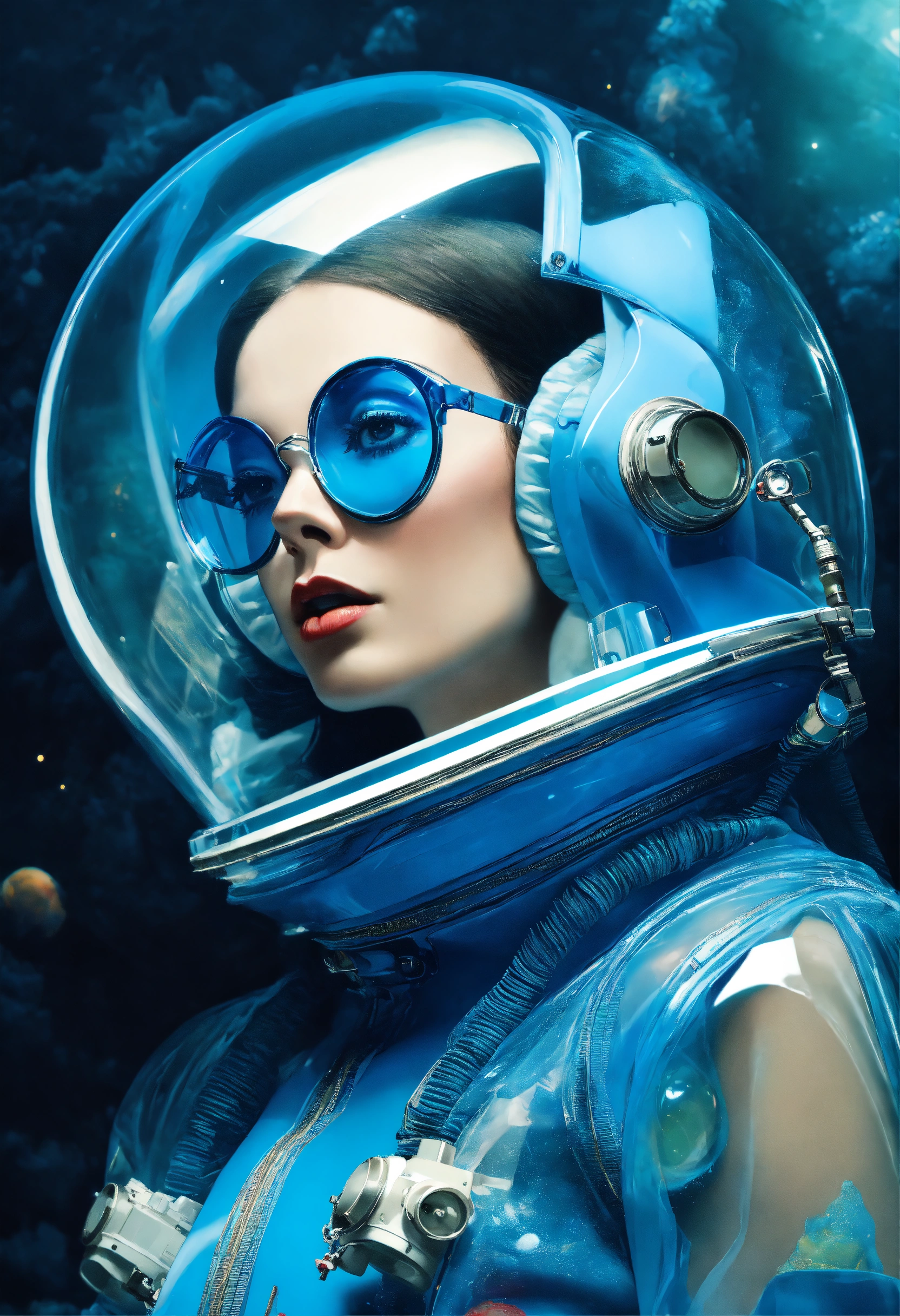 Lexica - Photography on a strange forbidden futuristic planet, 60'S gorgeous astronaut woman in ...