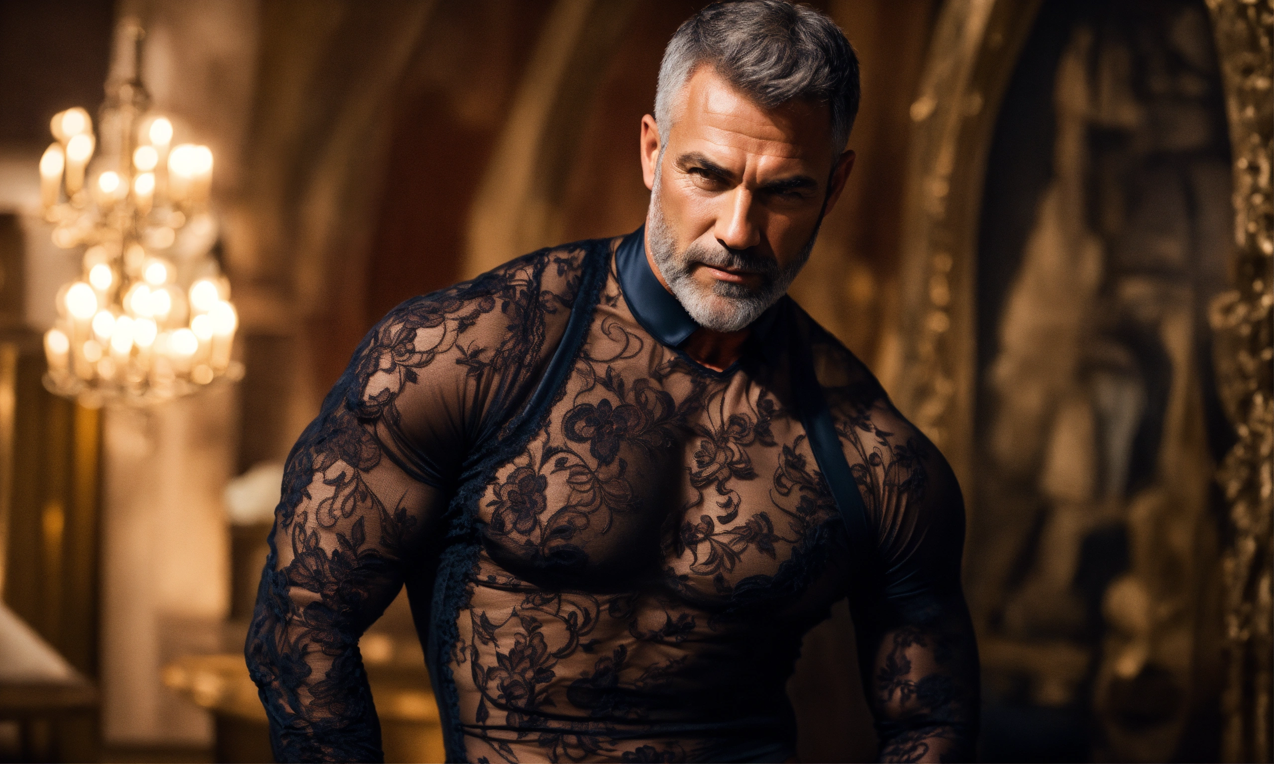 Lexica - A full picture of a handsome middle age muscular man wearing a ...