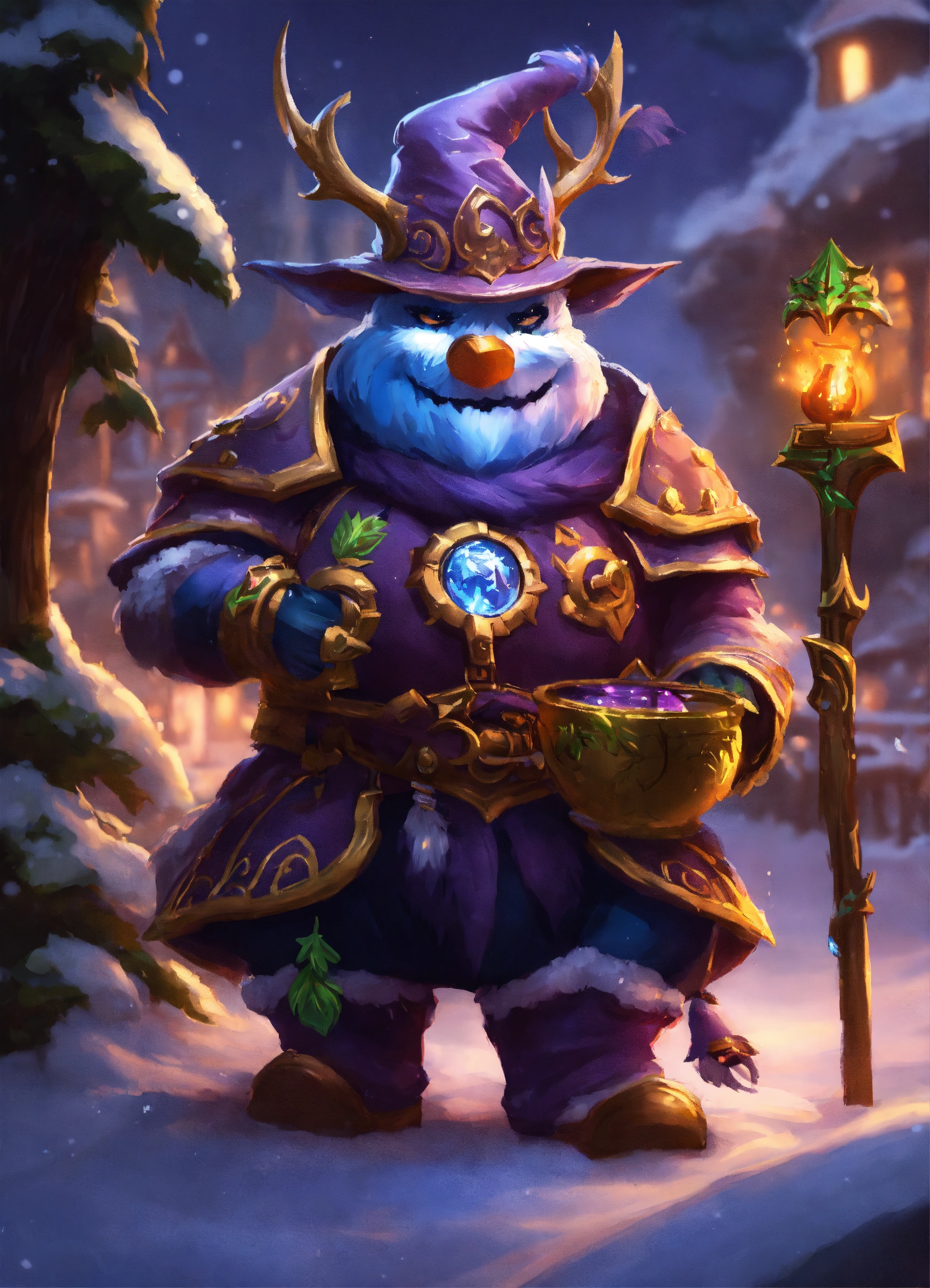 Lexica - A snowman in thé shape of a night elf from World of Warcraft ...