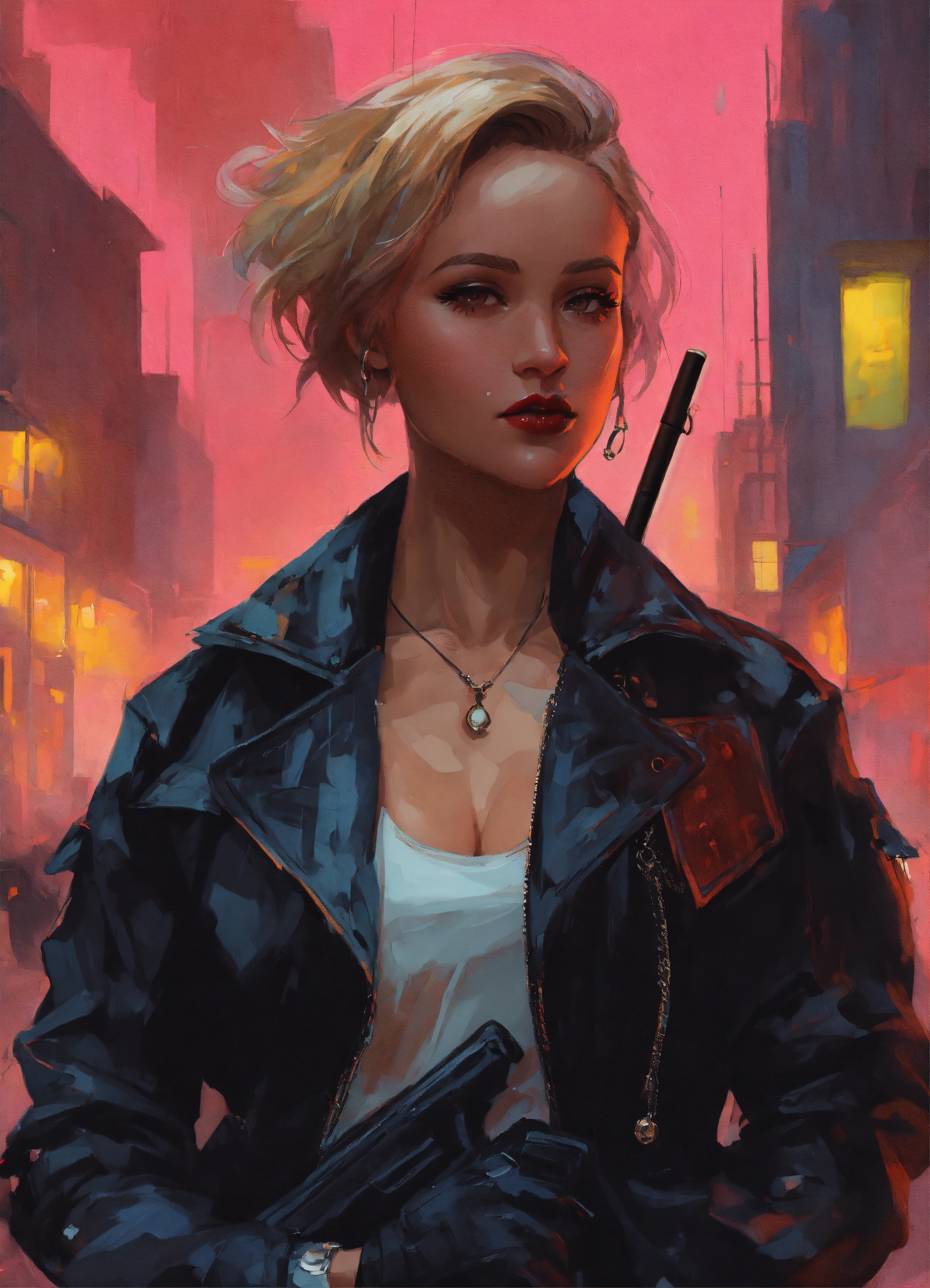 Lexica - Highly detailed portrait of a sewer emo punk lady mercenary ...