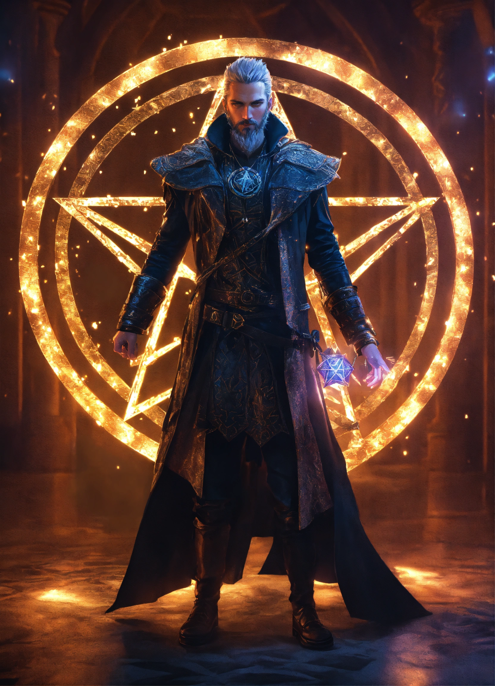 Lexica - A realistic full body portrait of a powerful male magus ...