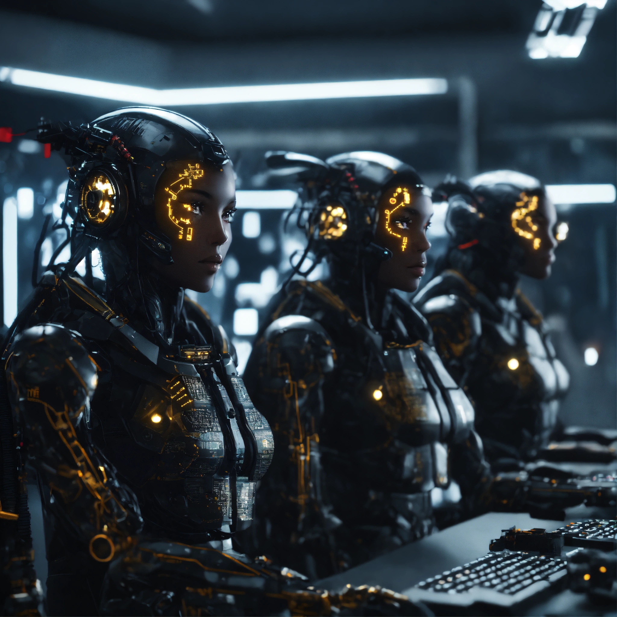 Lexica - Group of 3 black cockroach faced humanoids with detailed ...