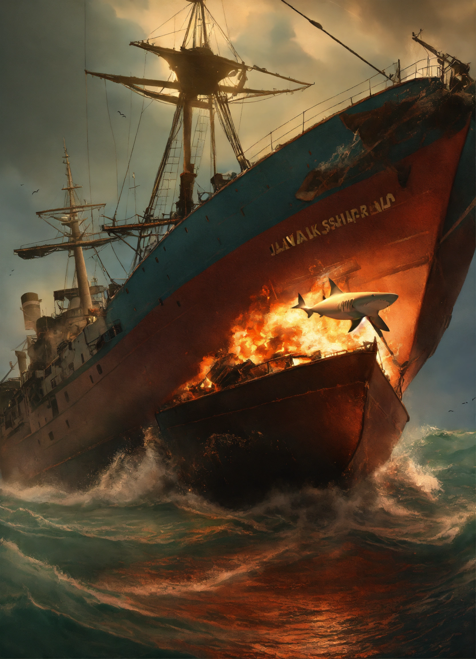 Lexica - A meg shark destroying a ship
