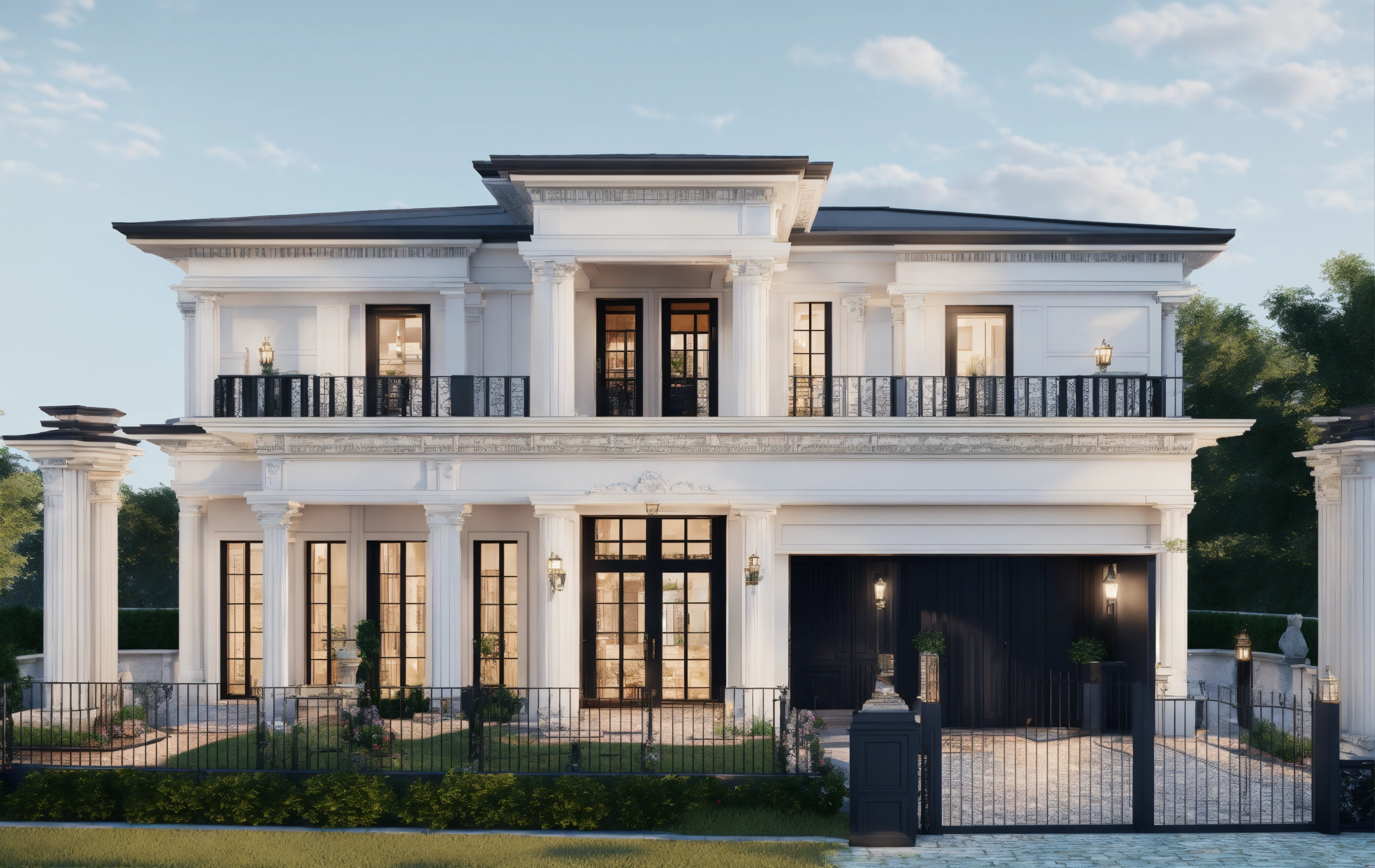 Lexica - 3d render, 4k, unreal engine of a mansion with modern classic ...