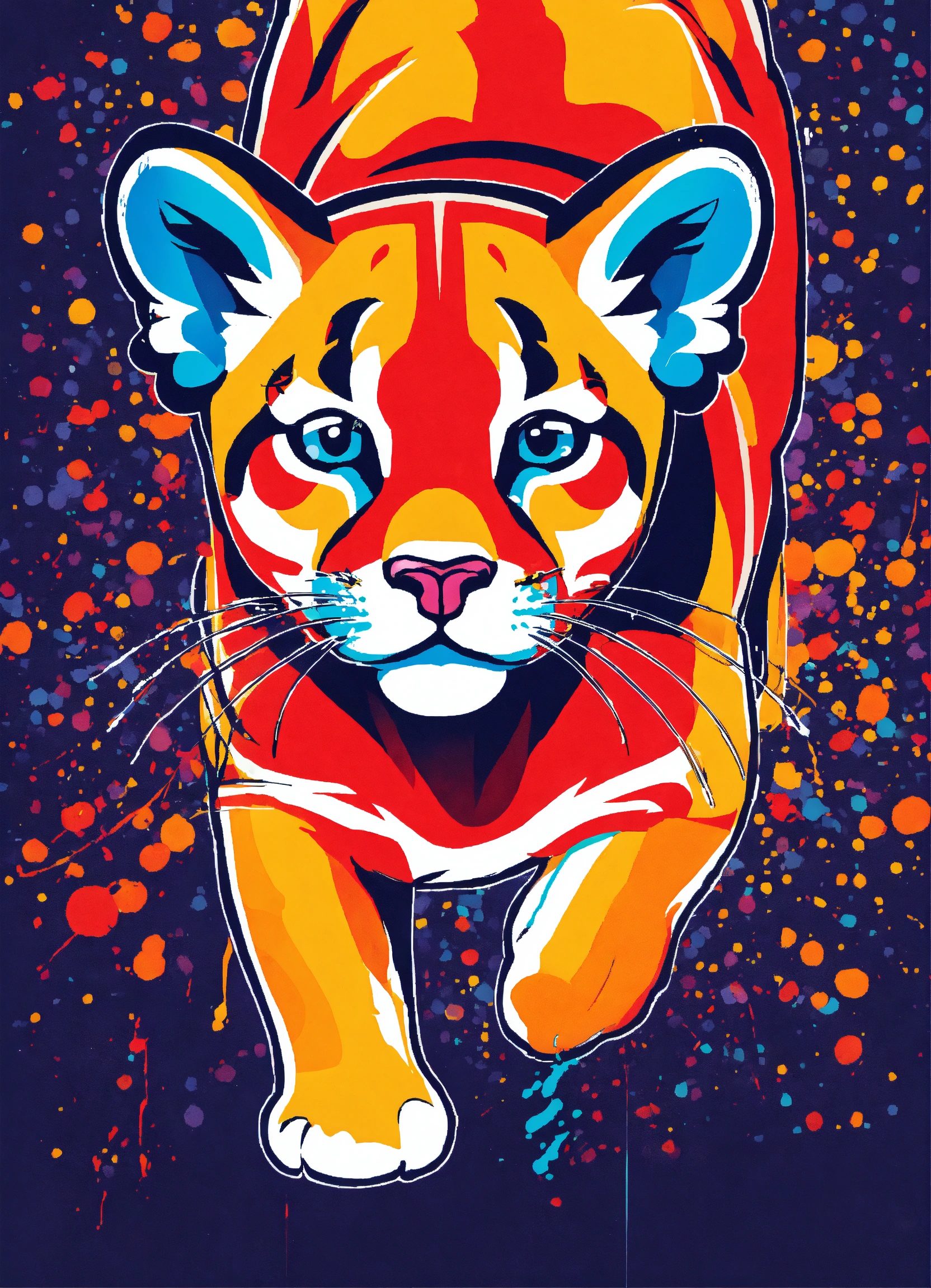 Lexica - Puma, cartoon,no background,splash,logo,