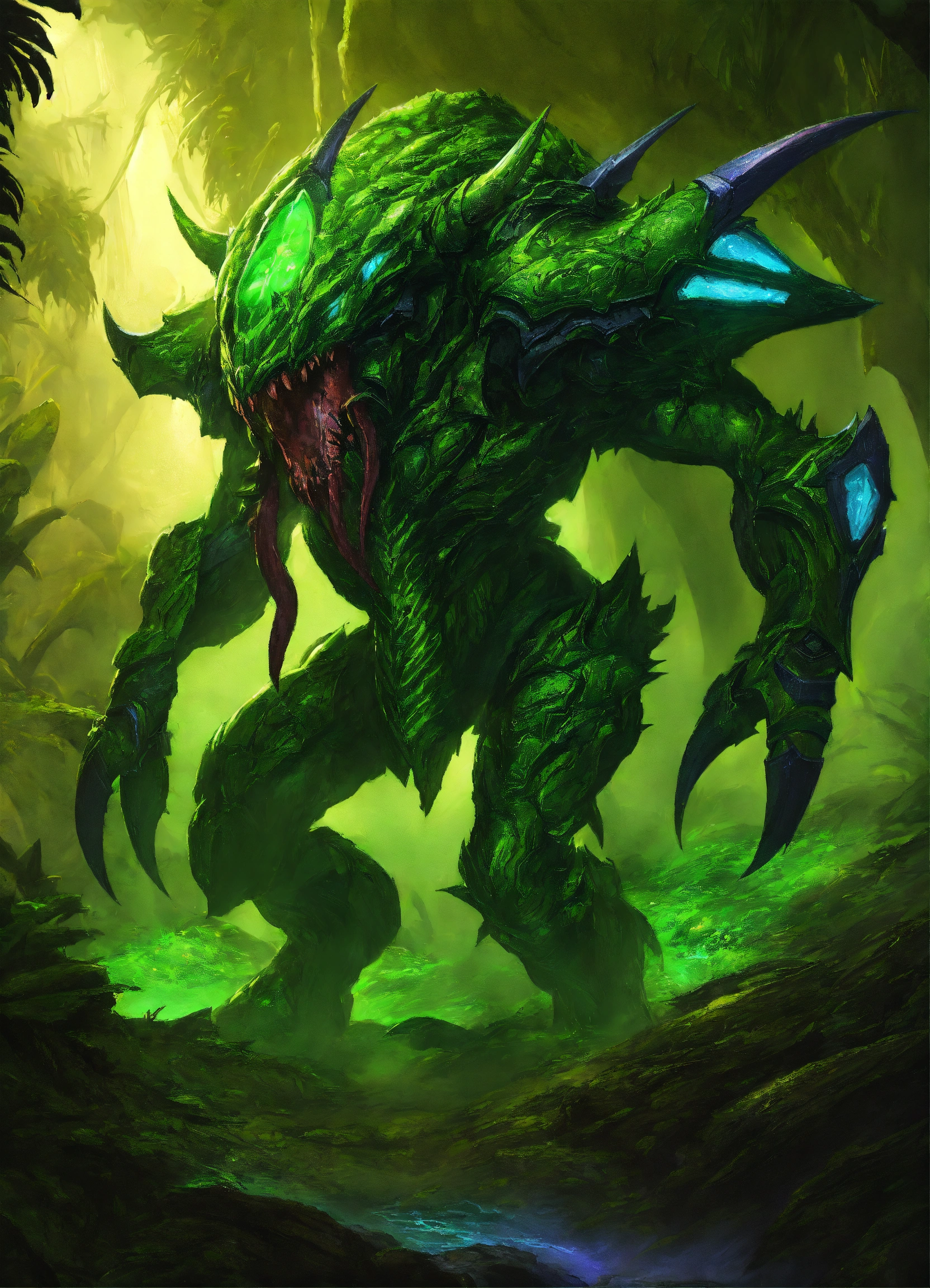Lexica - Primal Zergling, starcraft primal zerg art, green jungle coloring