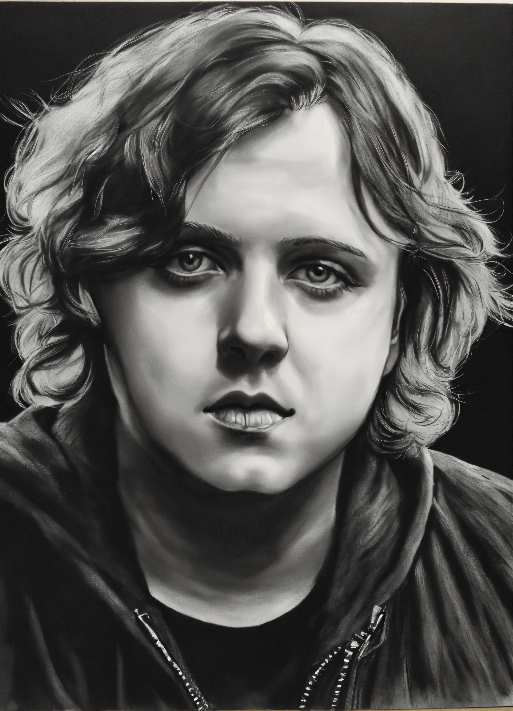 Lexica - Charcoal pencil drawing of lewis capaldi
