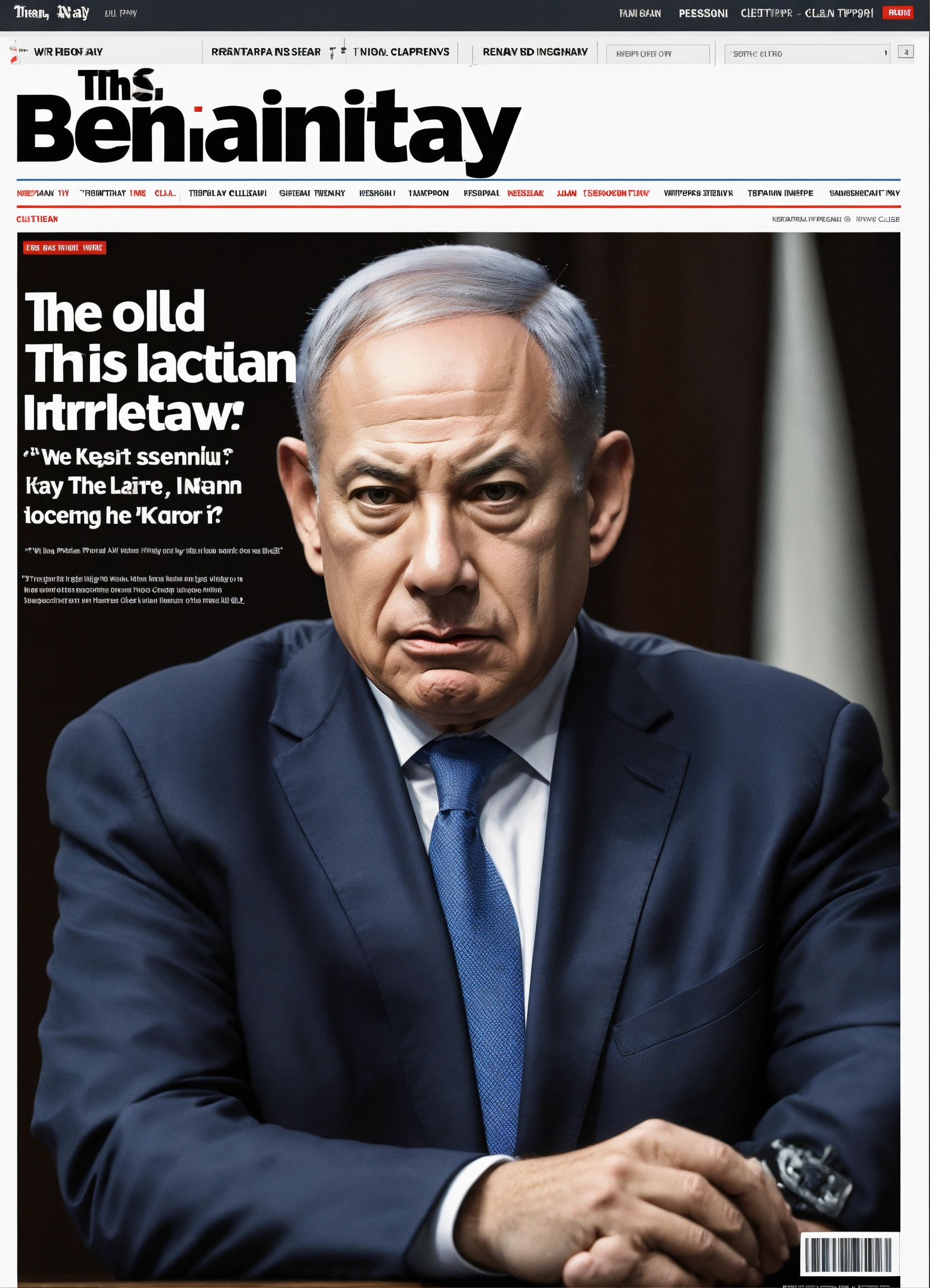 Lexica - "USA Today" front page of Benjamin Netanyahu, looking angry ...