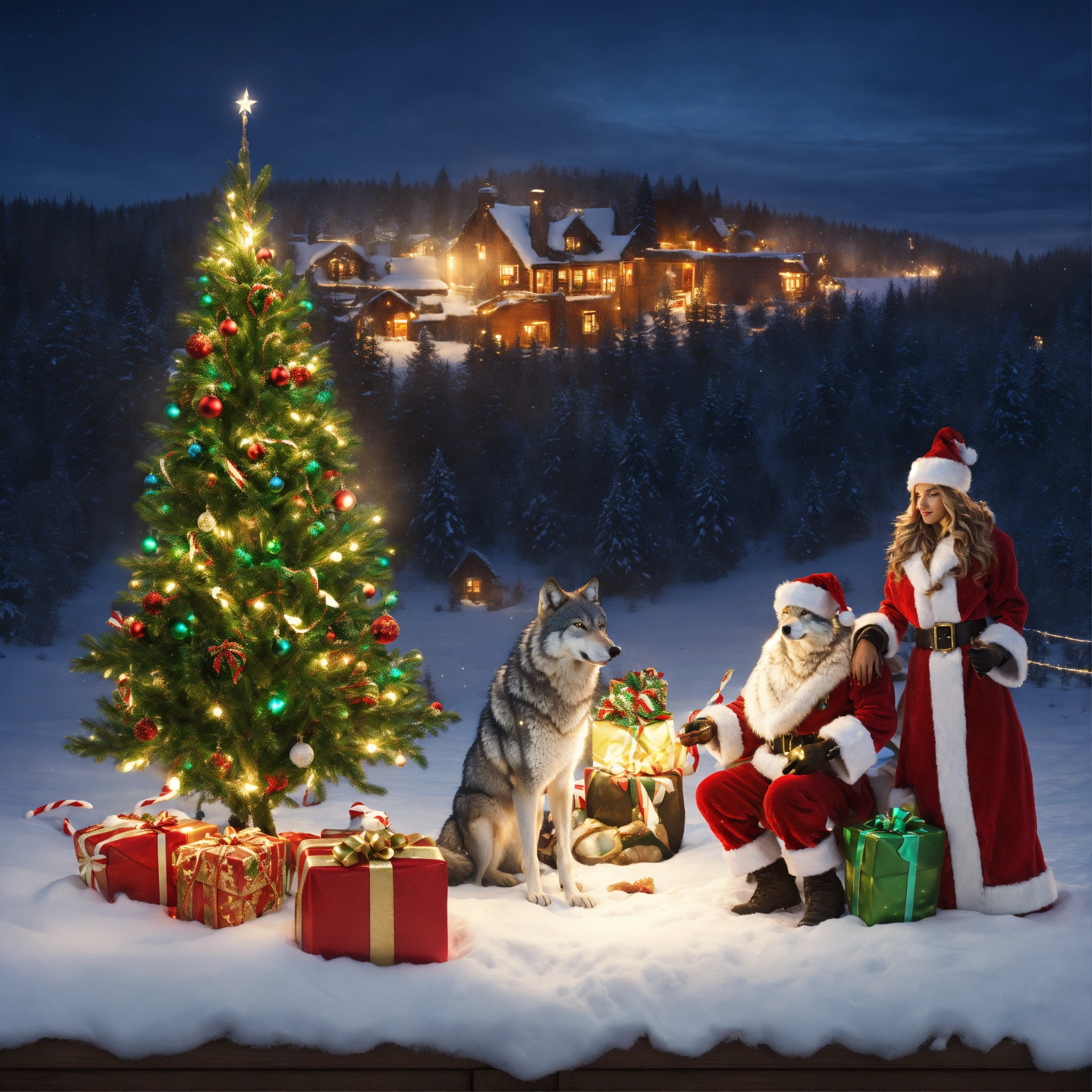 Lexica - Wolf Christmas