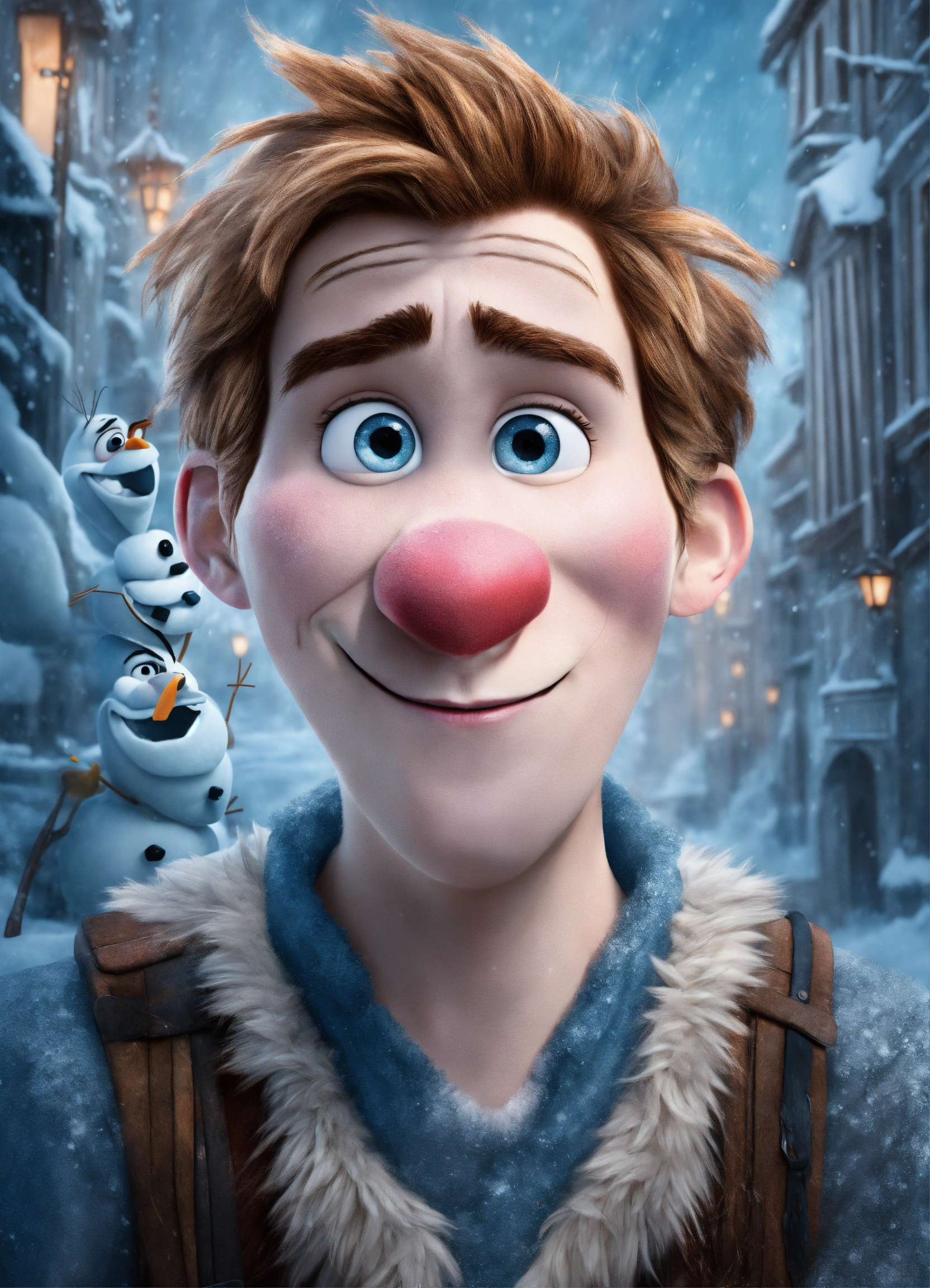 Lexica - Psycho Drug addict Olaf from Frozen portrait, front face ...