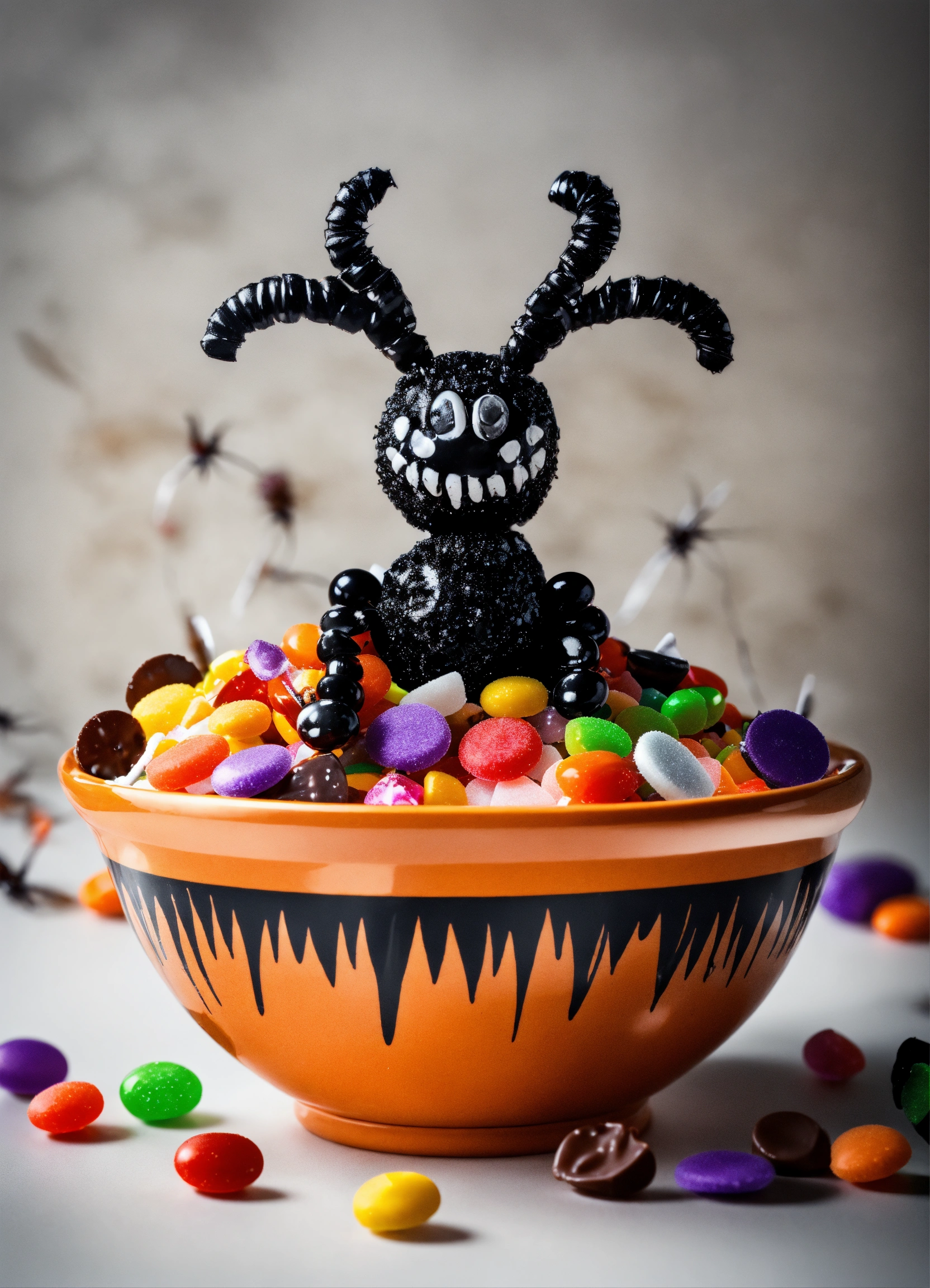 Lexica - Create for me an image of a spine-tingling tick or treat bowl ...