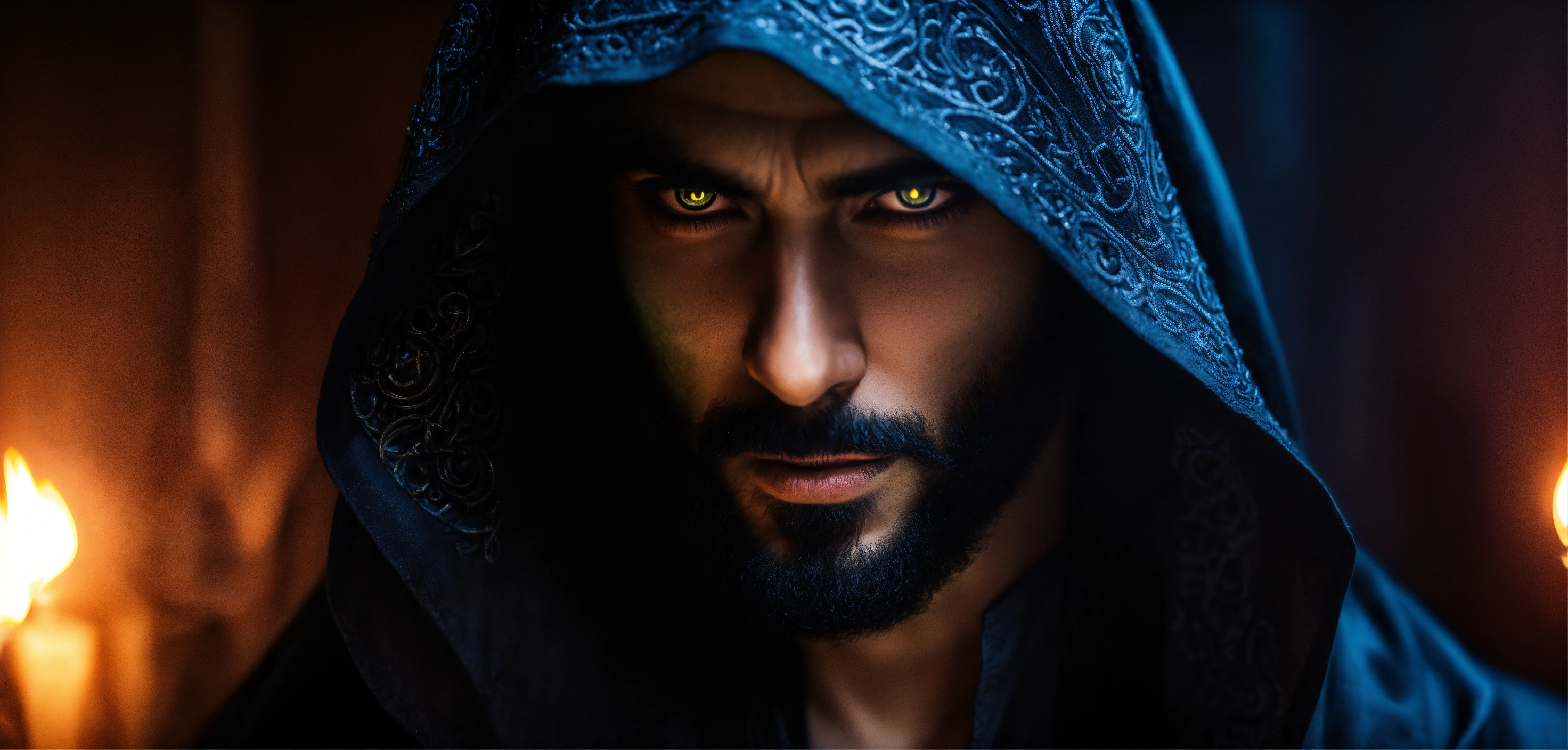 Lexica - Dark, mysterious and dramatic headshot of a handsome arabic ...