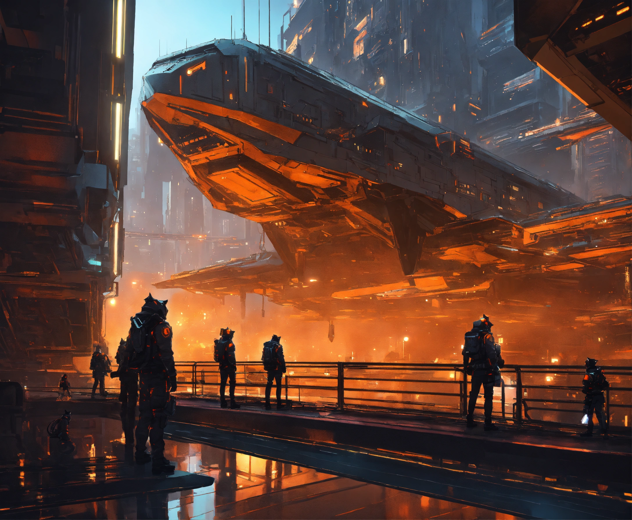 Lexica - A dystopian cityscape, jagged structures, bottom left of image ...