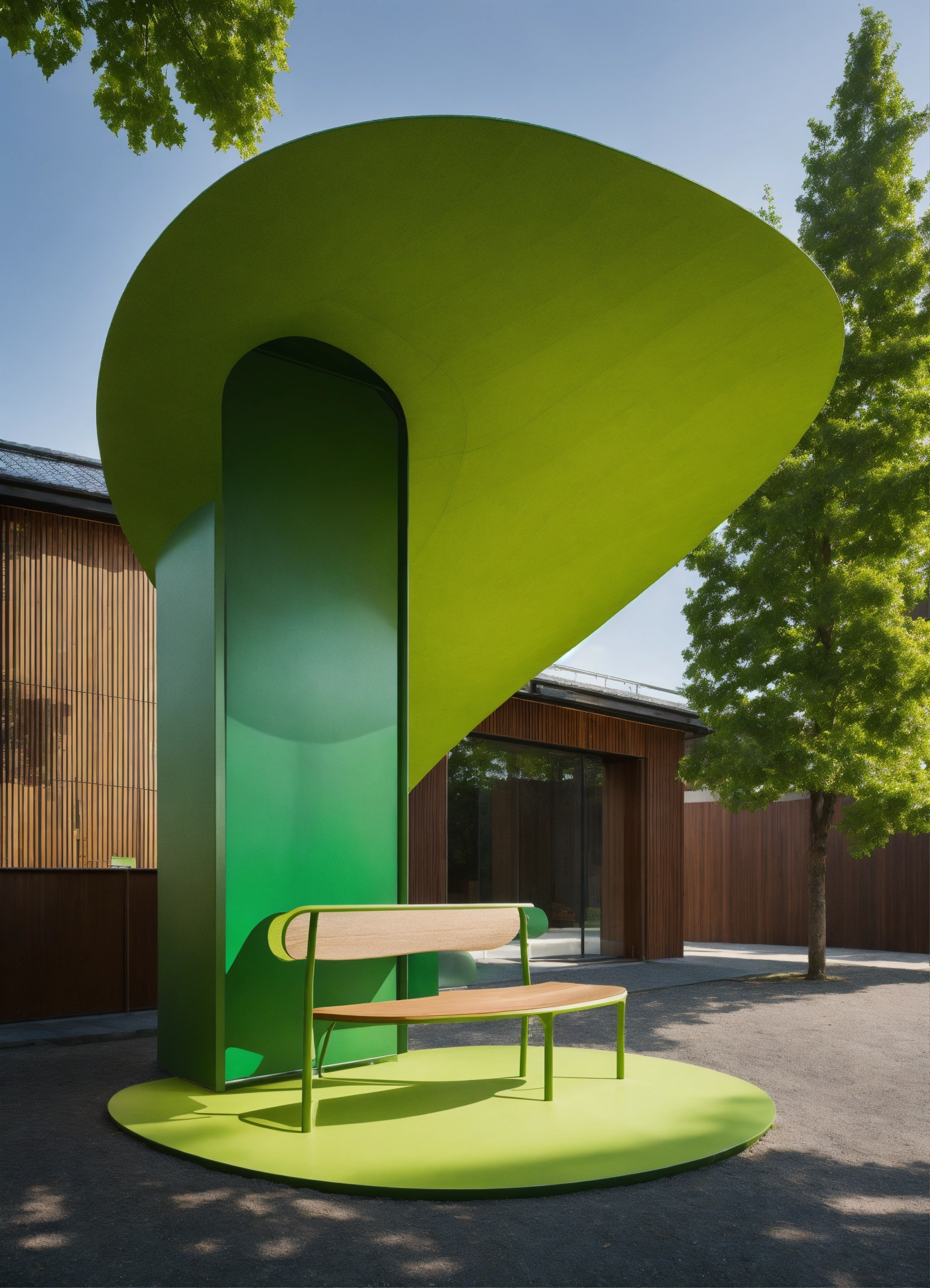 Lexica - Small architectural form of amorphous shape with a leaf-shaped ...