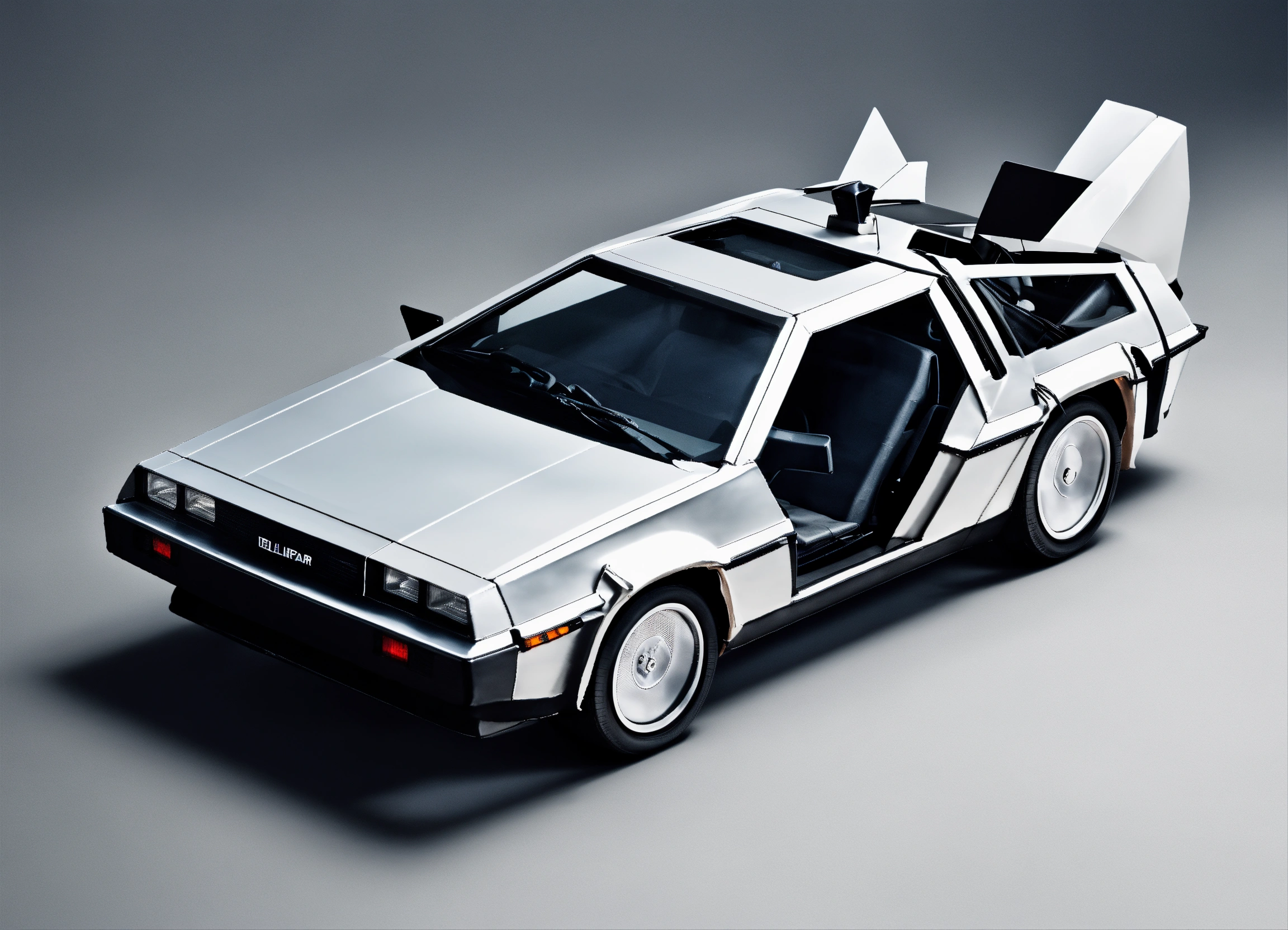 Lexica - Delorean built in origami, minimalistic and abstract illustration