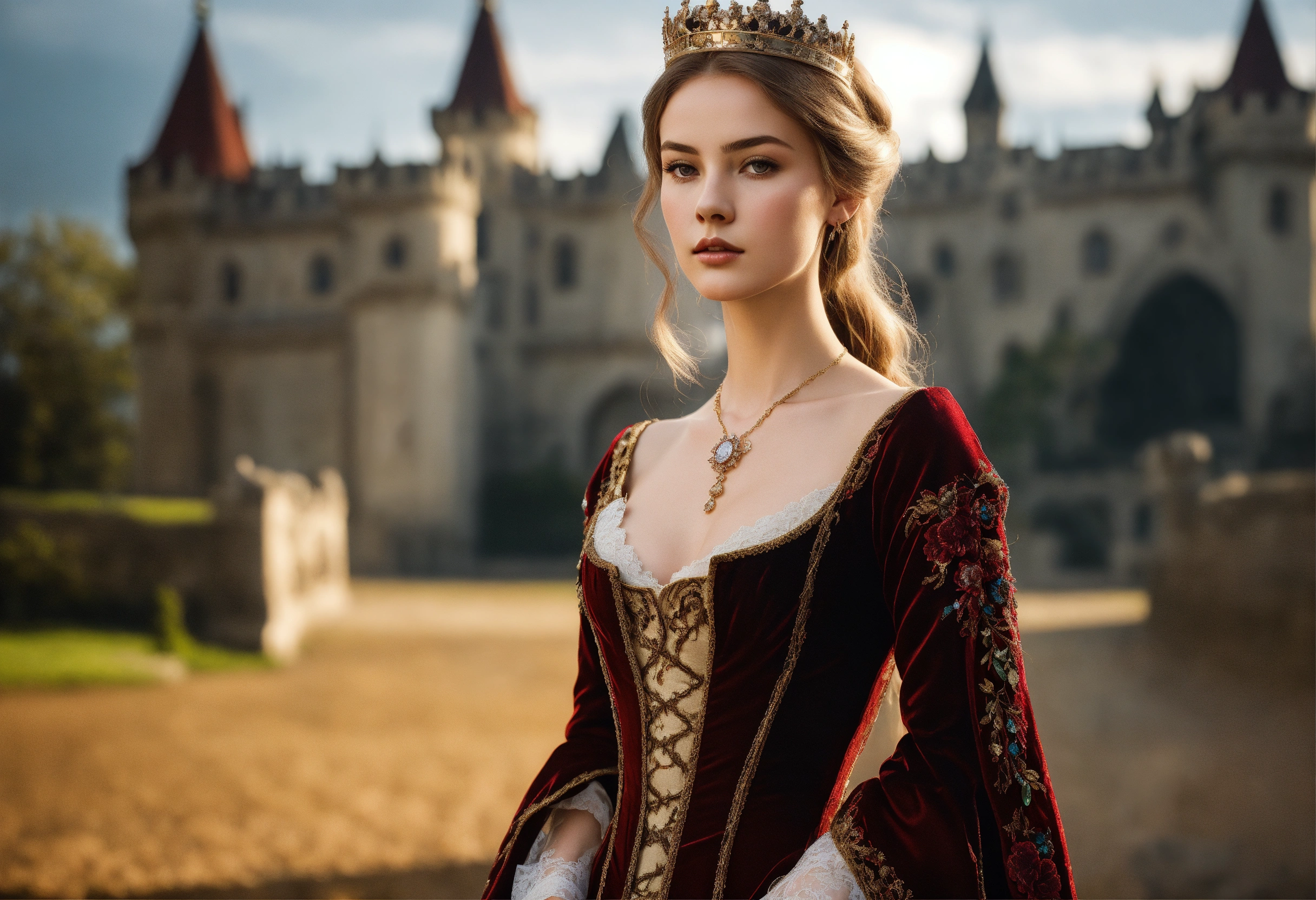 Lexica - Fine art portrait photography, medieval setting, full body ...