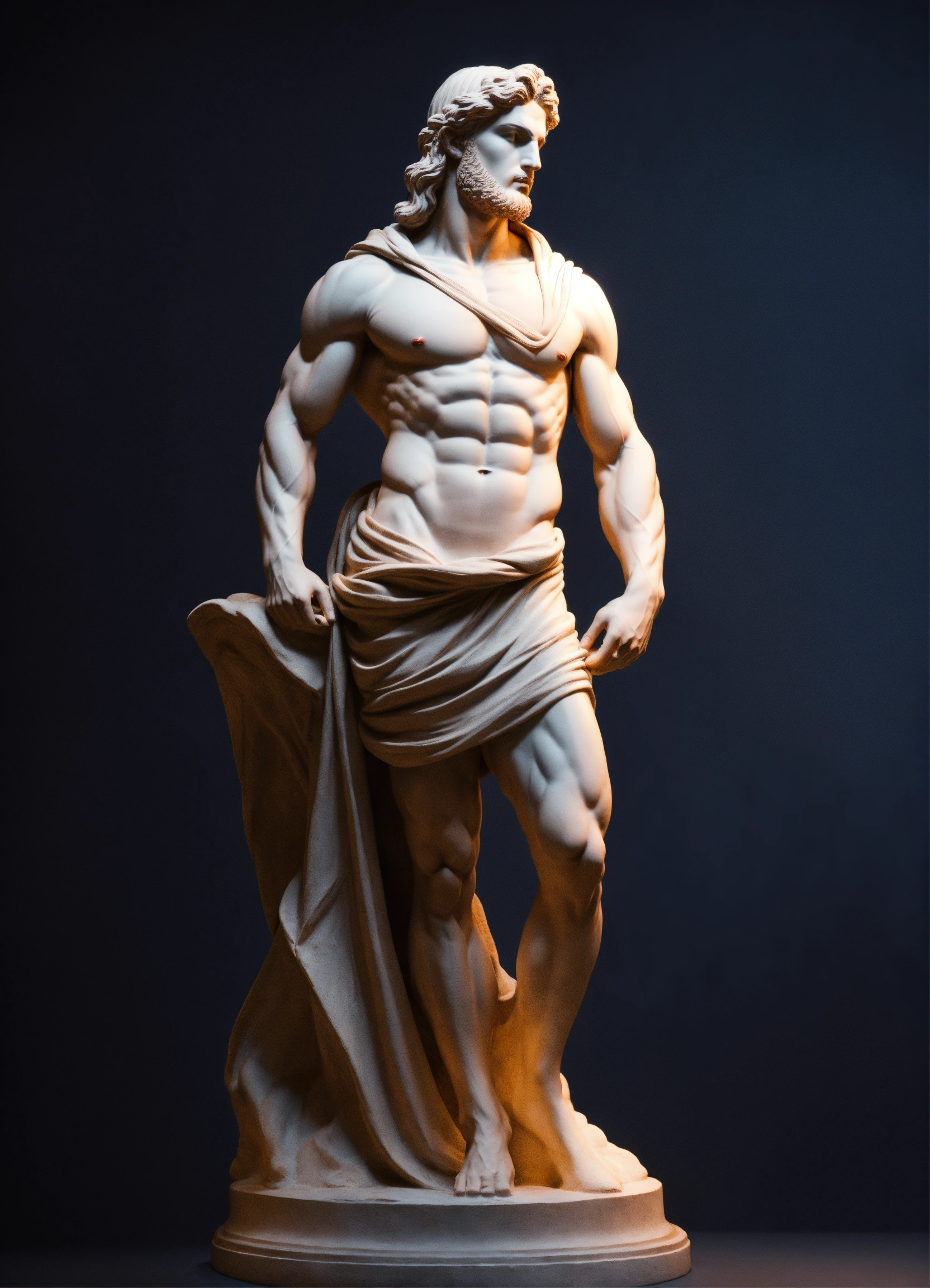 Lexica - Simple muscular greek god statue with middelparting hair with ...