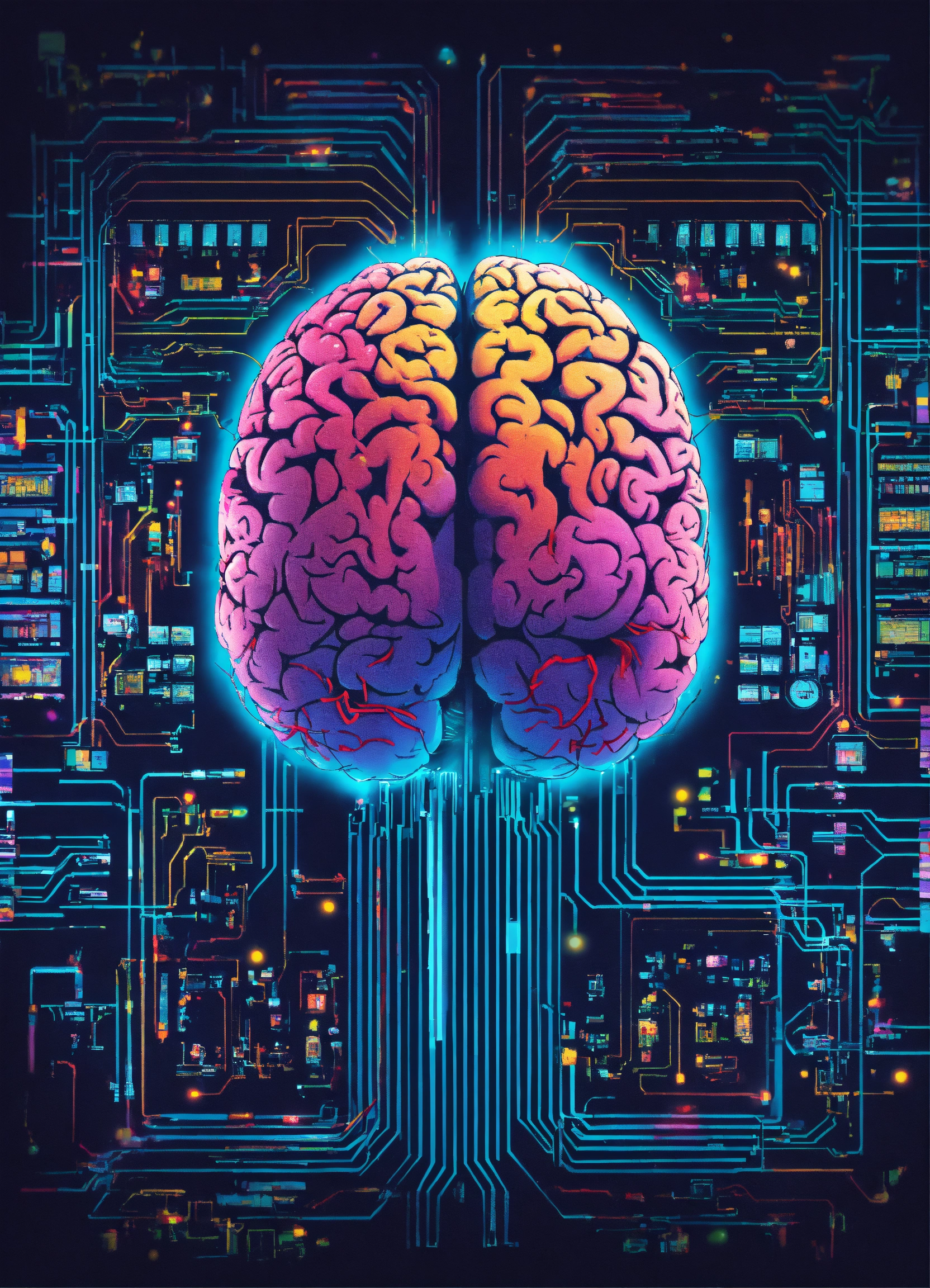 Lexica - Please create an anime brain shown half in a dark side with an ...