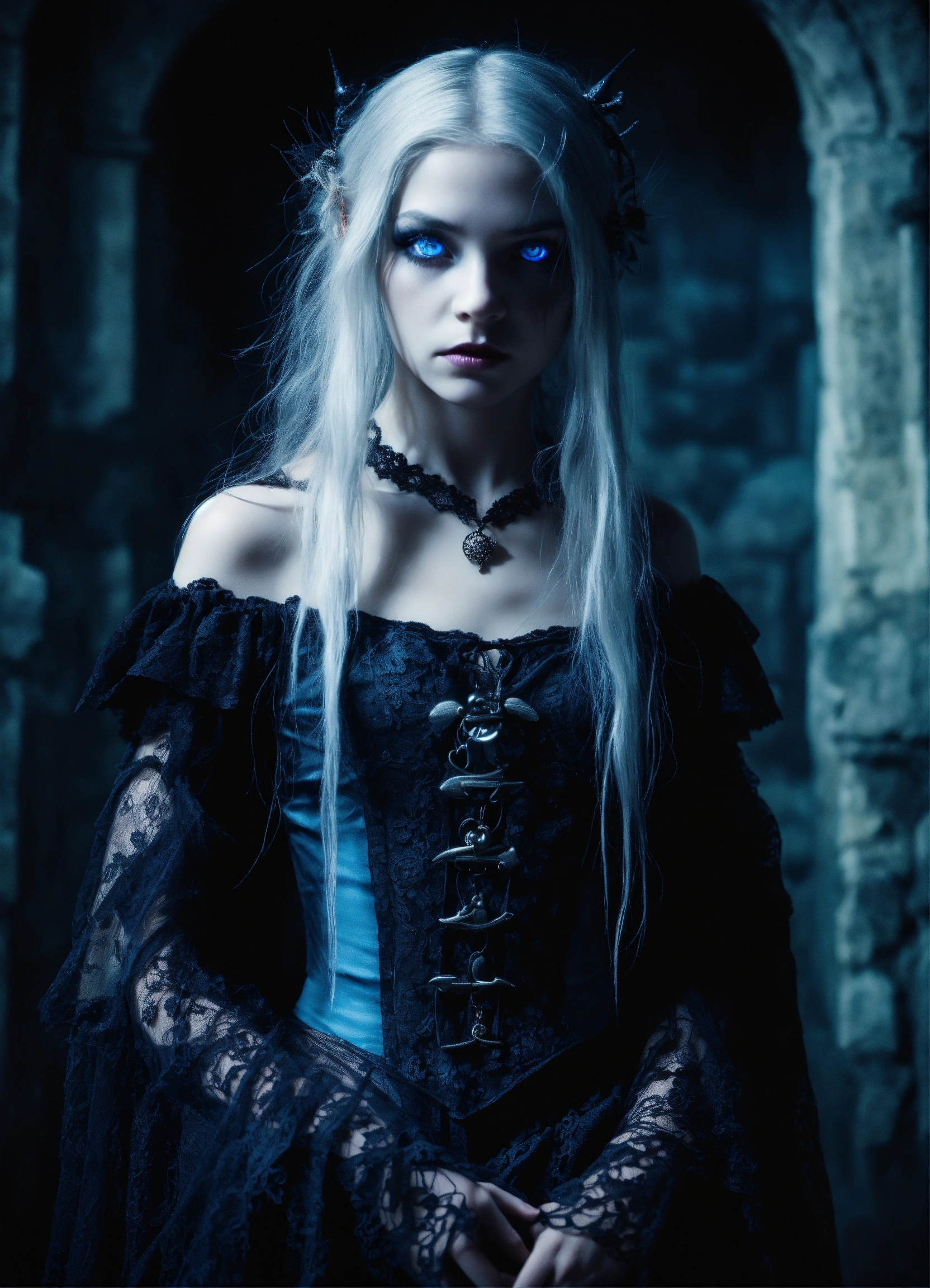 Lexica - Body portrait, twelve year old childish female goth ...
