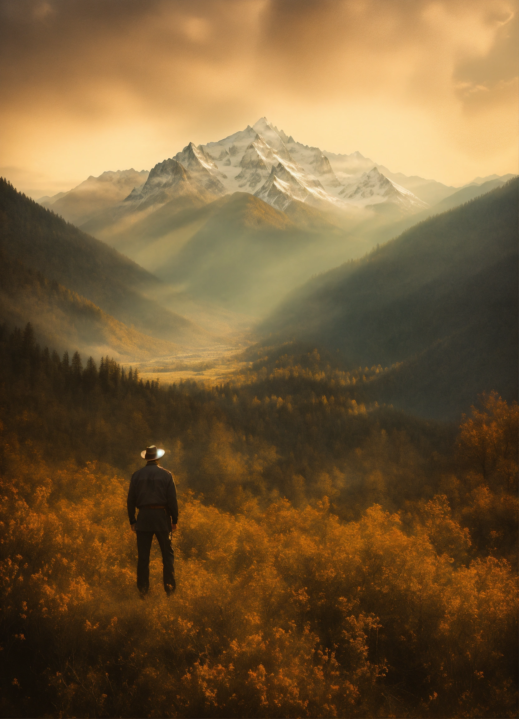 Lexica - Double Exposure Man and Mountain Echoes, Whispered Features, Land's Legacy, integrating ...