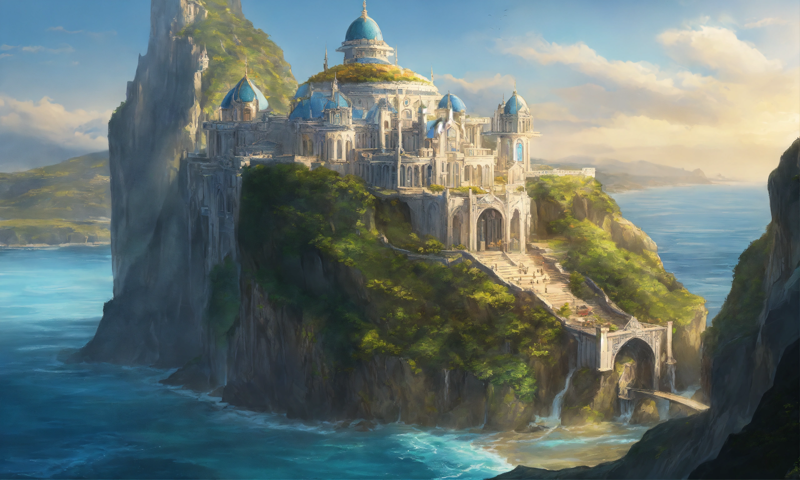 Lexica - Drawing of the full image of an elegant white high elf sci fi ...