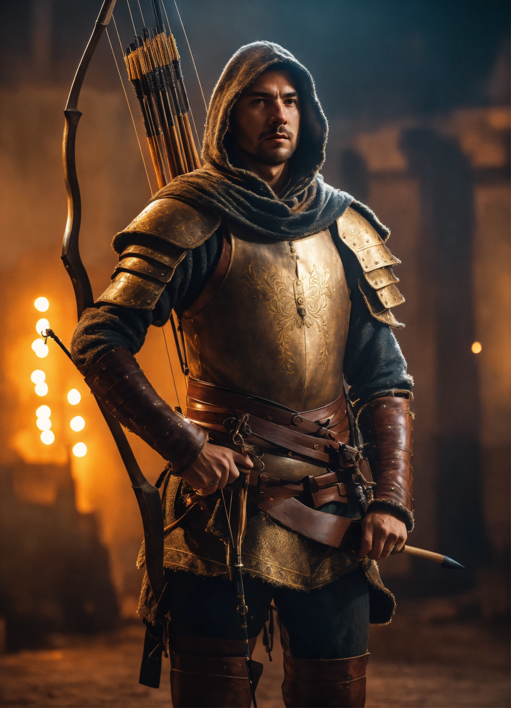 Lexica - A realistic full body portrait of a medieval Archer, neutral ...