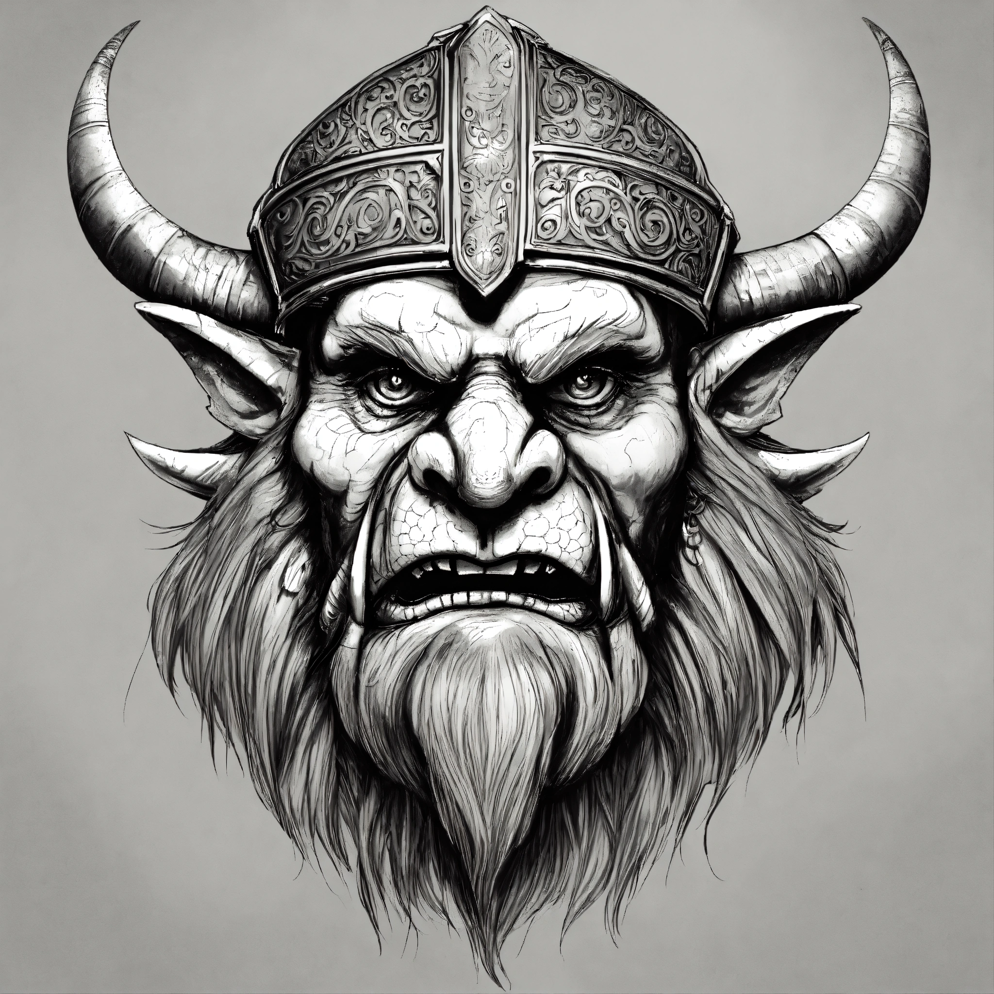 Lexica - Draw one troll head fantastic medieval. The drawing is in ...