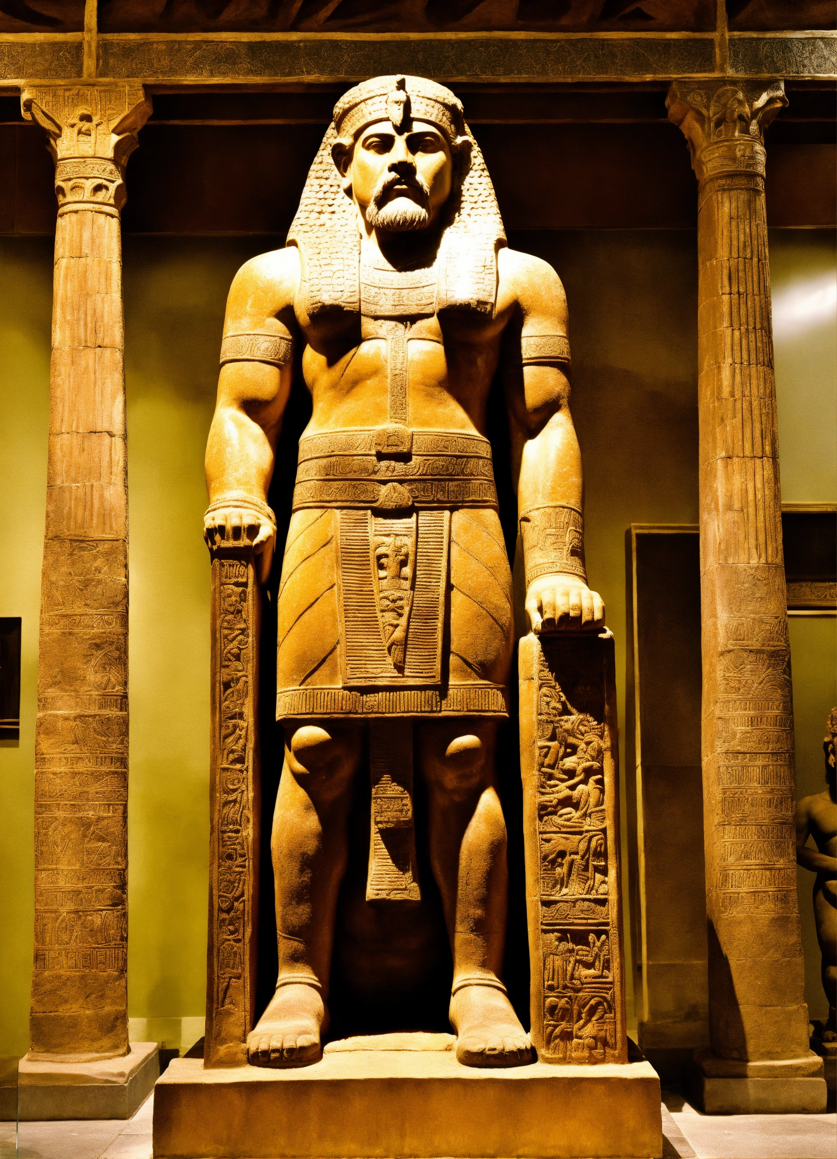 Lexica - Gilgamesh the Assyrian giant as a standing stone statue, he ...