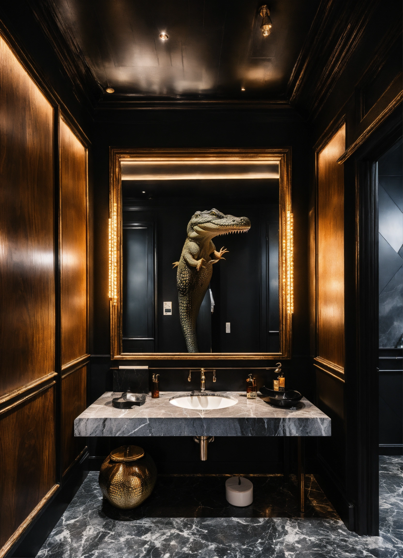Lexica - A spectacular men’s bathroom area for a nightclub with wood ...