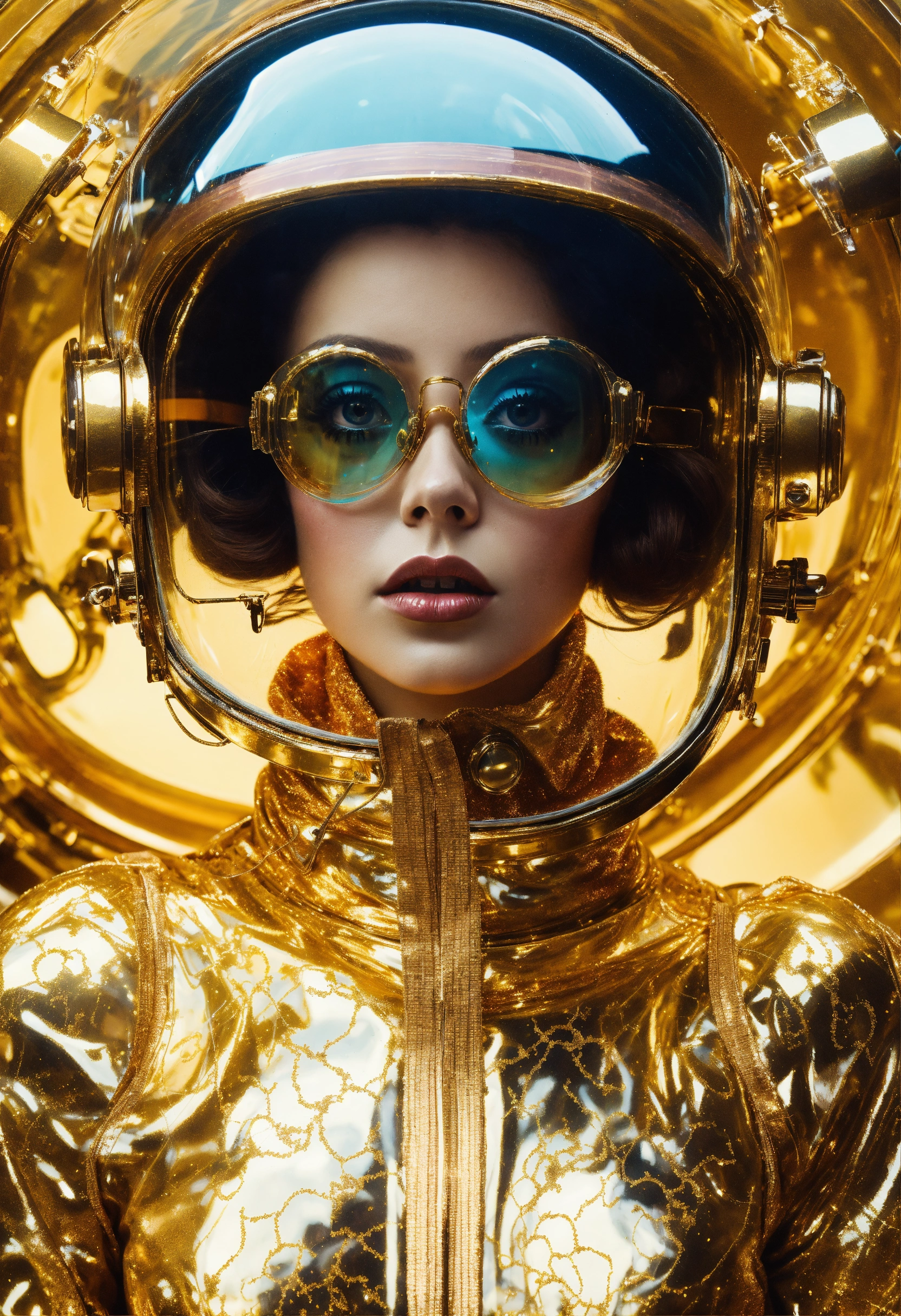 Lexica - Photography on Santorin planet, 60'S gorgeous astronaut woman ...