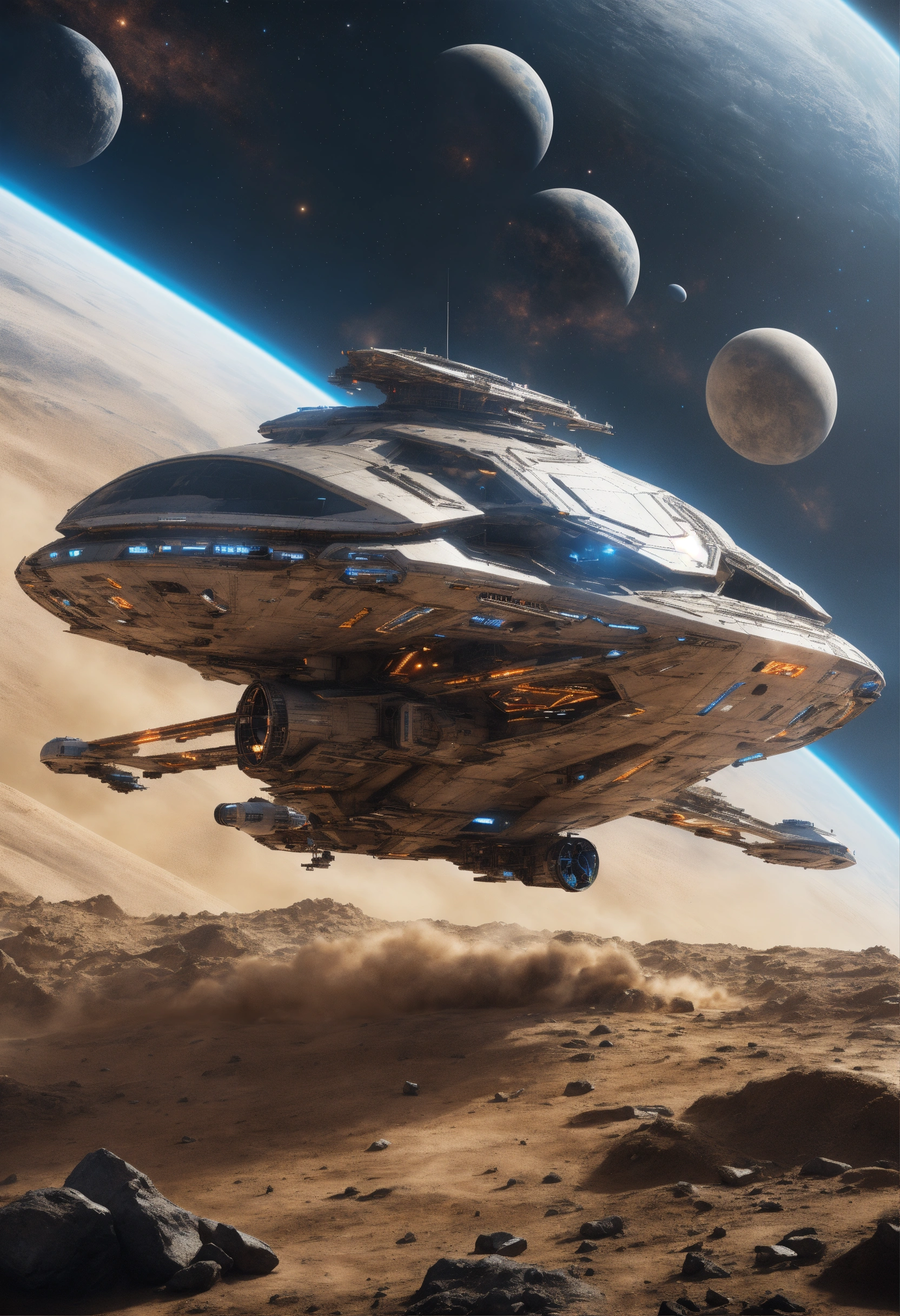 Lexica - Futuristic starship ,hyper realistic, detailed render ...