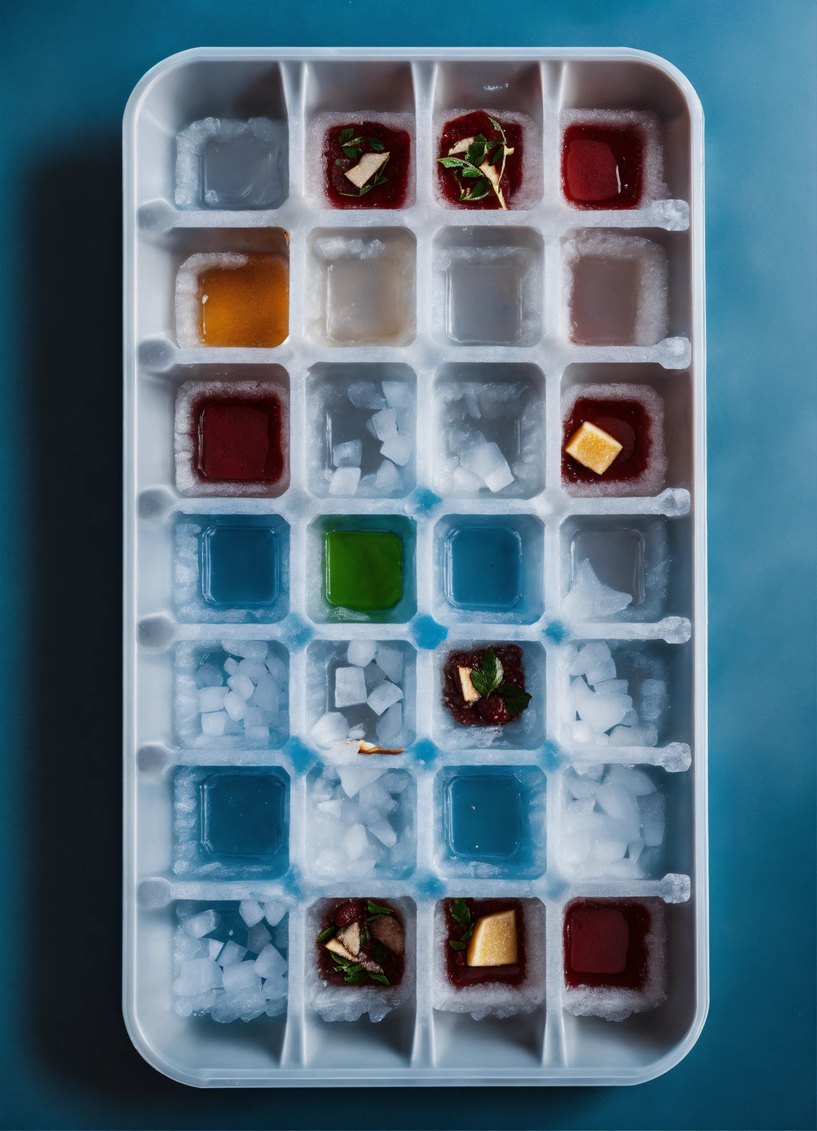 Lexica - Ice cube tray on a clean plastic table