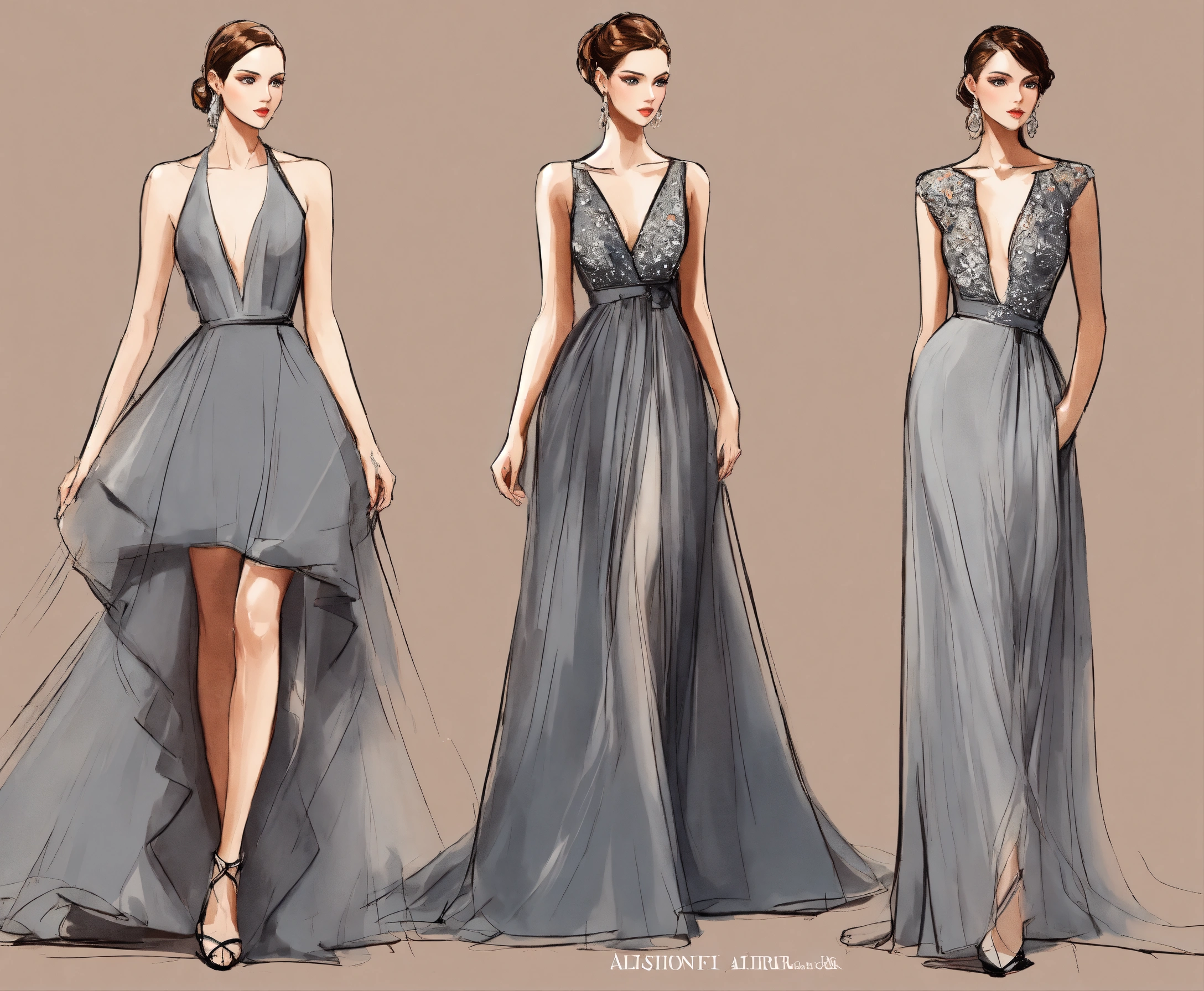 Lexica - Fashion illustrations, 12 different designs, rough sketches ...