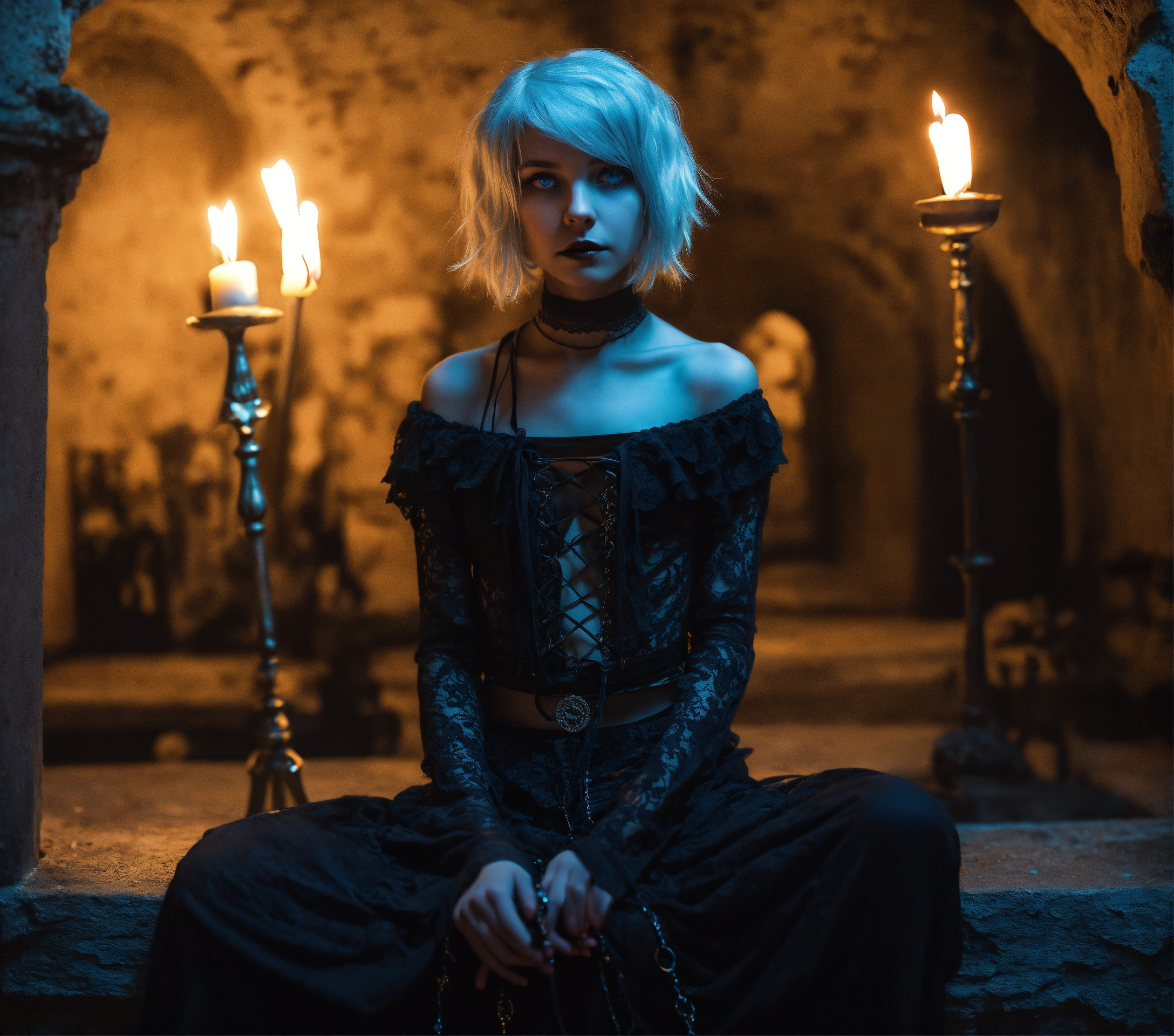 Lexica - Body portrait of a very childish deadly pale extremely slim ...