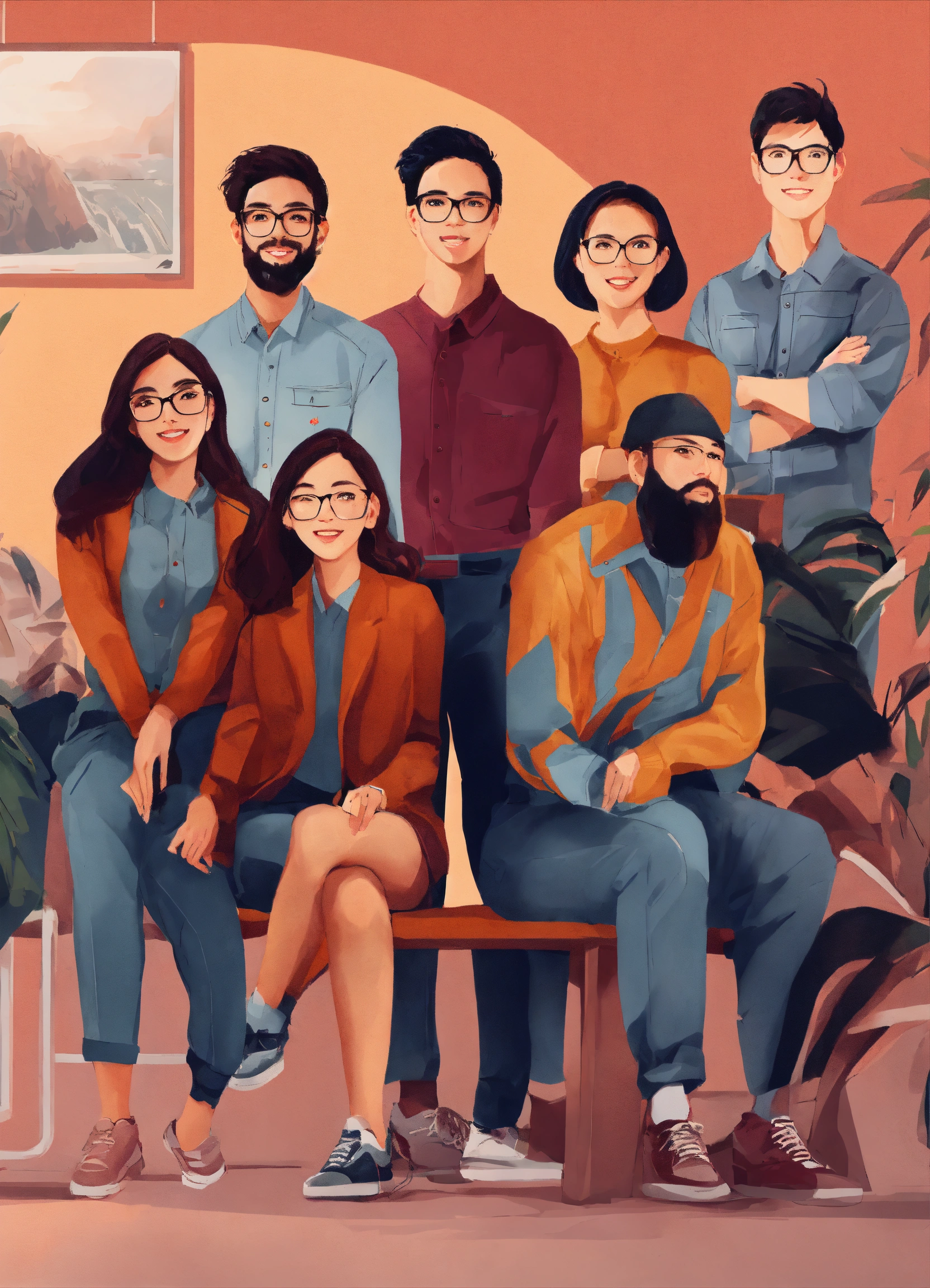 Lexica - Graphic design team photo, group photo, realistic, about us ...
