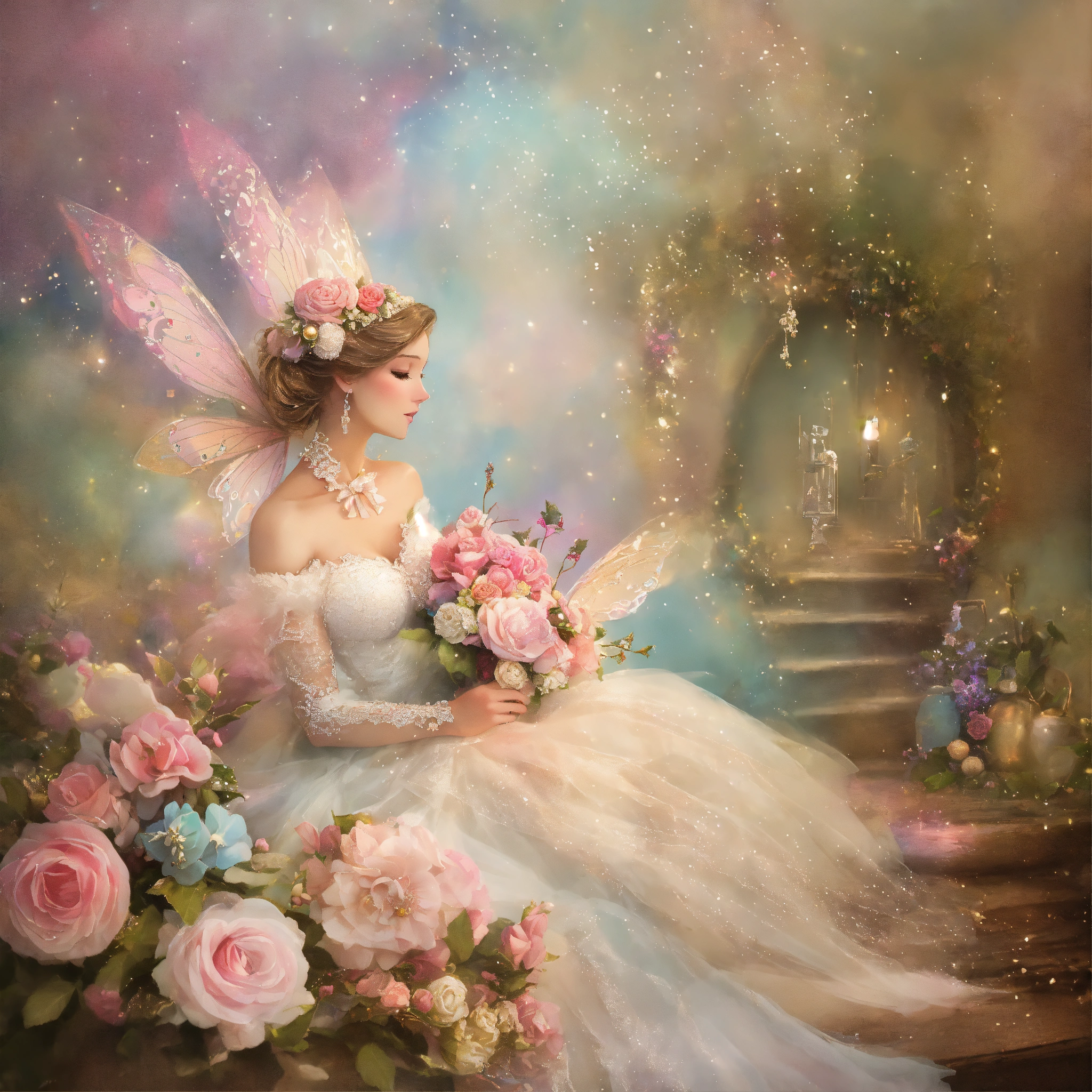Lexica - Shabby chic dreamy mist pastel junk journals bride and groom ...