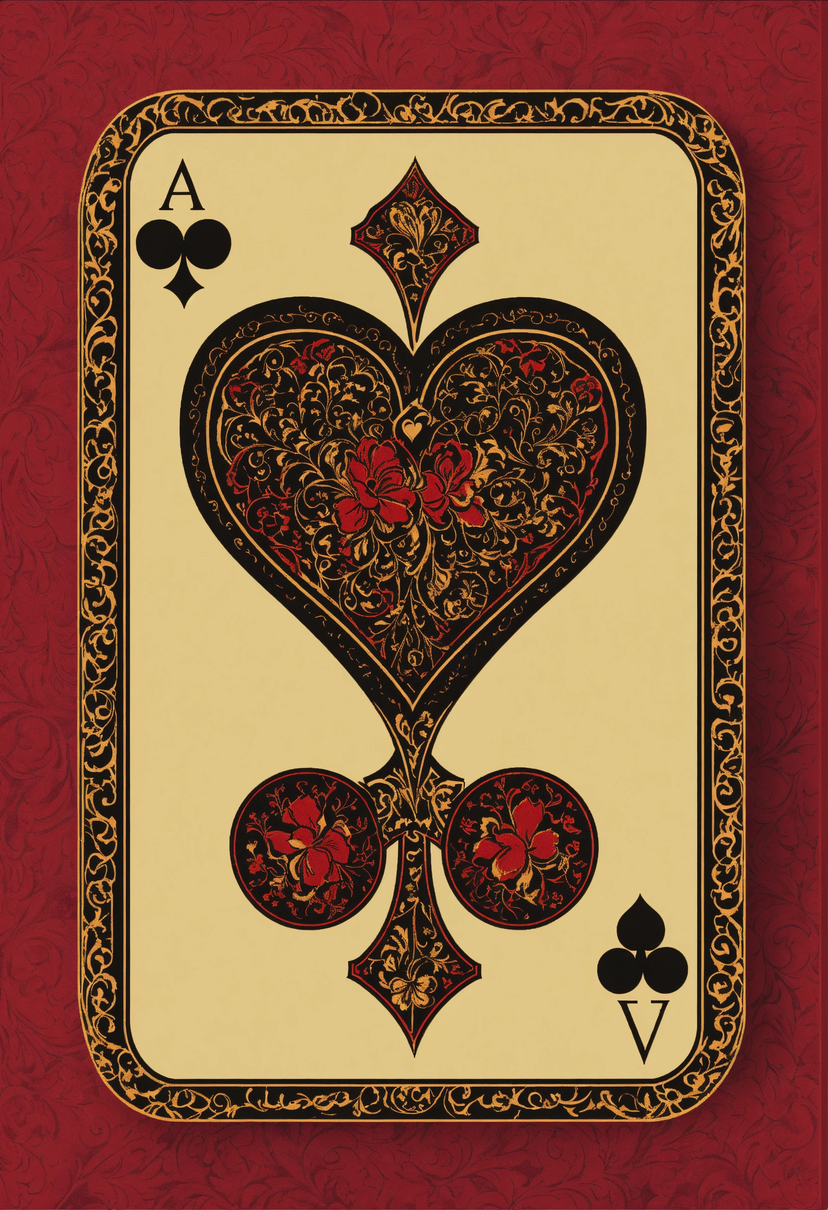 Lexica - Heart clubs spades card illustration