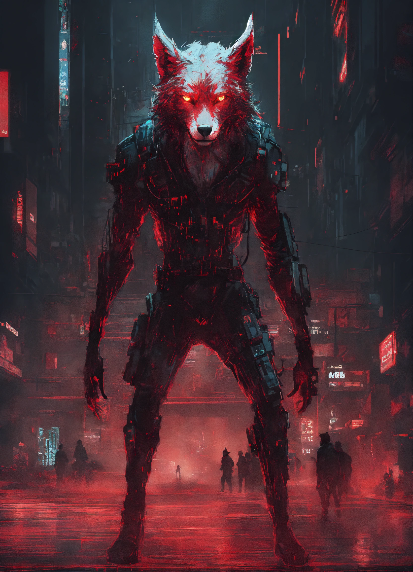 Lexica - Dark Illustration of a skinwalker, style of glitch art ...