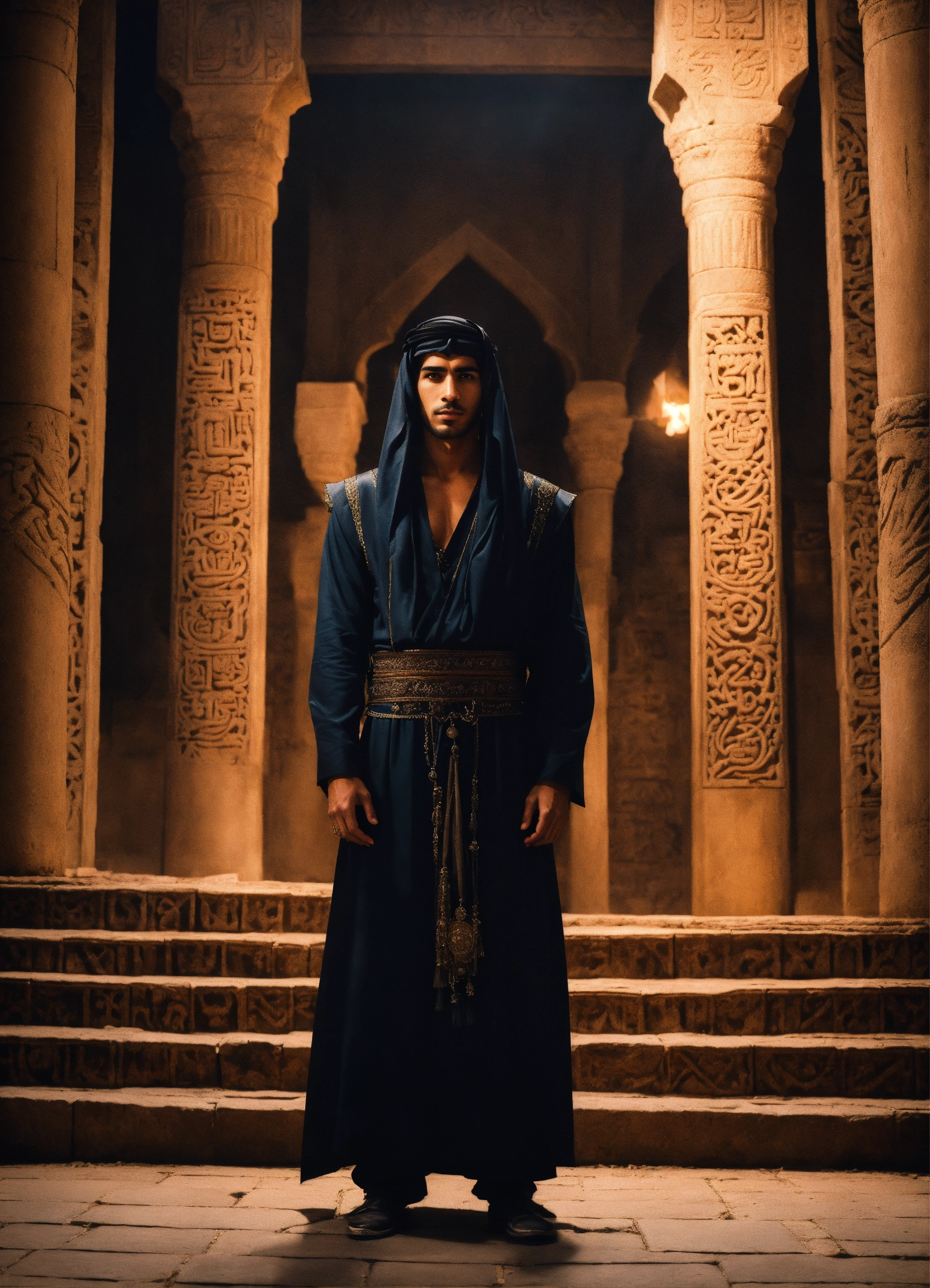 Lexica - Portrait of a young handsome dark and evil Middle Eastern ...