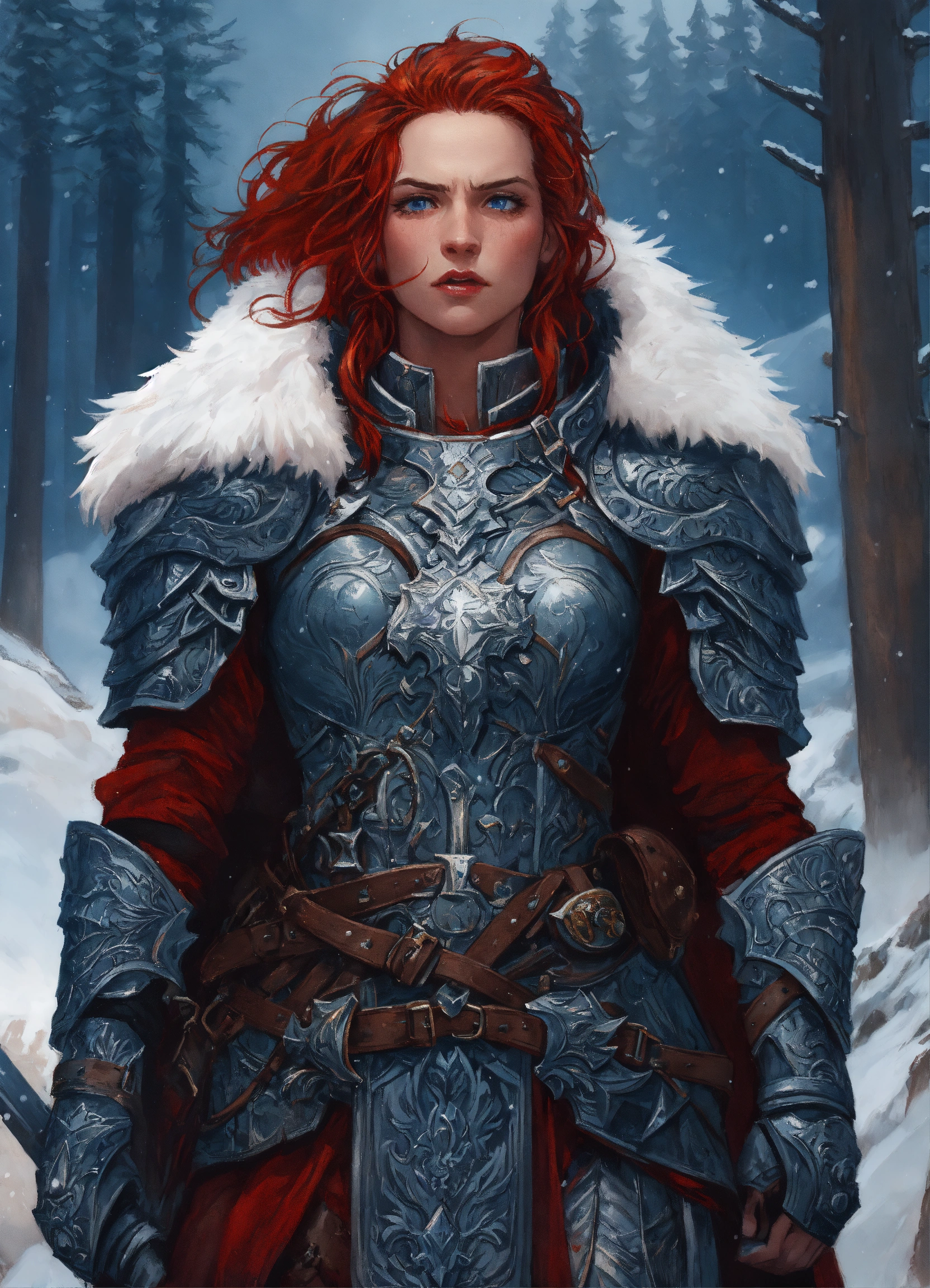 Lexica - A strong rugged woman in intricate armor, highly detailed ...