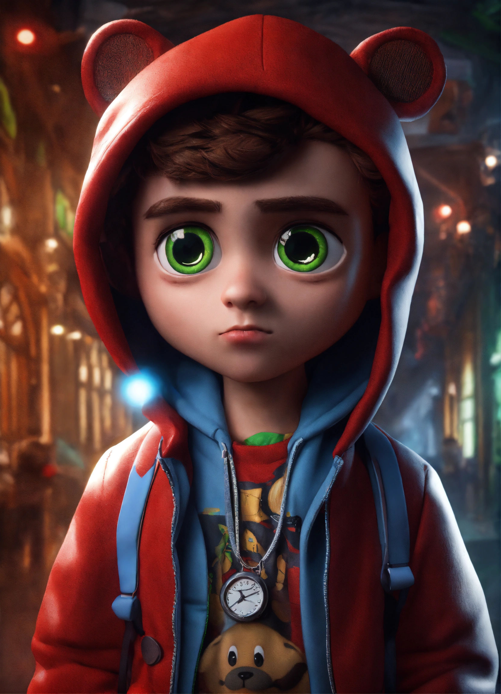 Lexica - White man, rapper, red hood, Disney style, big eyes, Disney ...