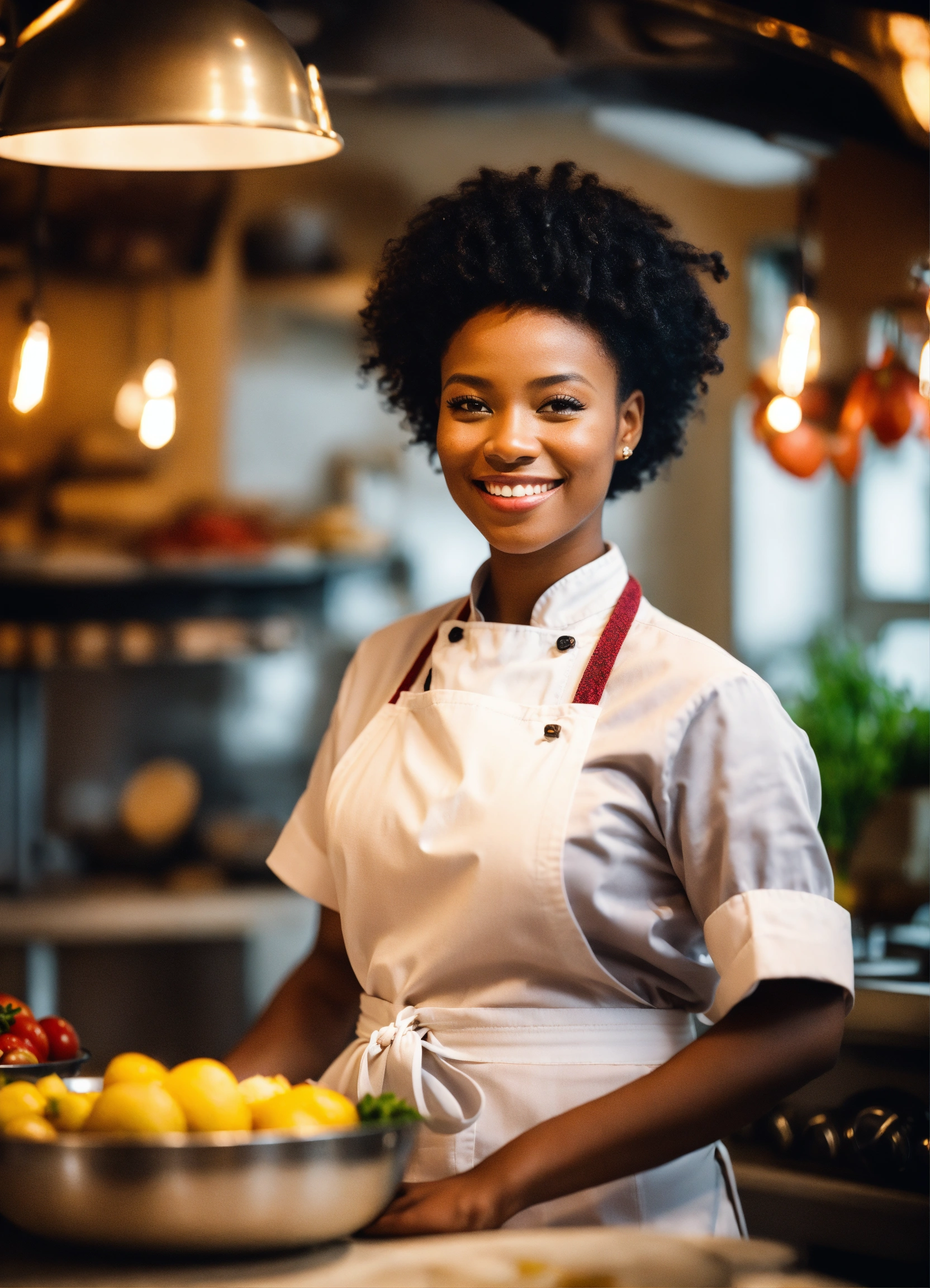 Lexica - Photo of a professional chef woman with gorgeous black skin ...
