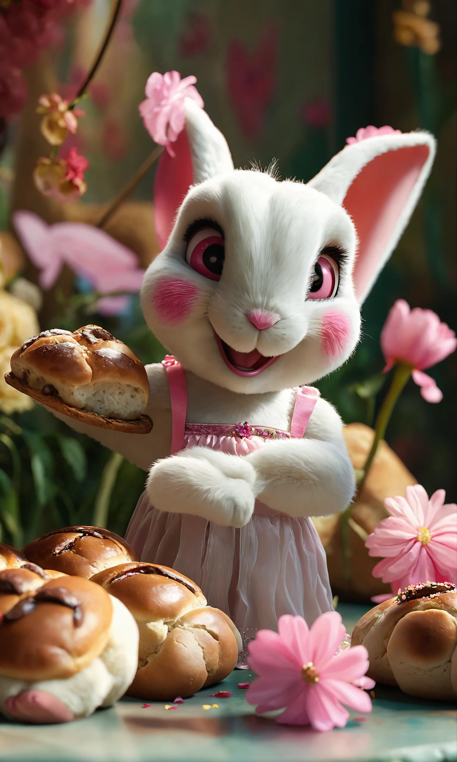 Lexica - Disney inspired pixar realistic smiling cute white rabbit ...