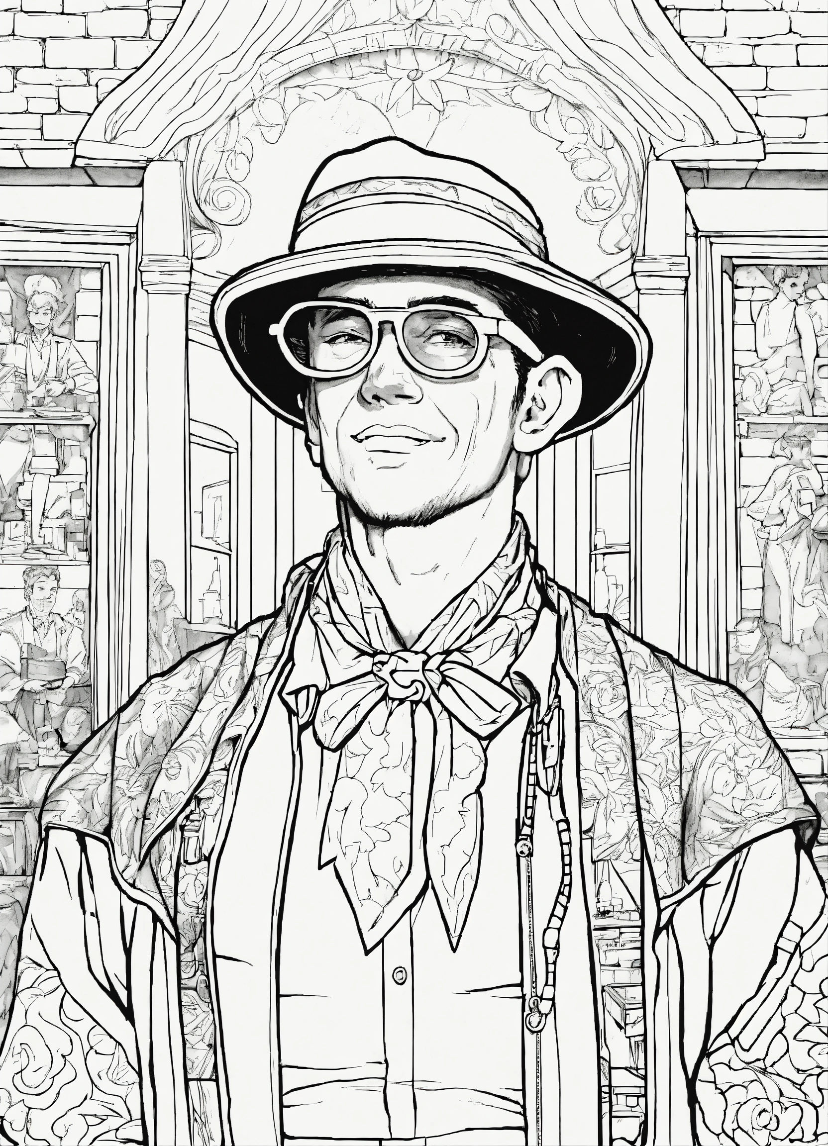 Lexica - Coloring page for adults, "mr know-it-all" idiot hero ...