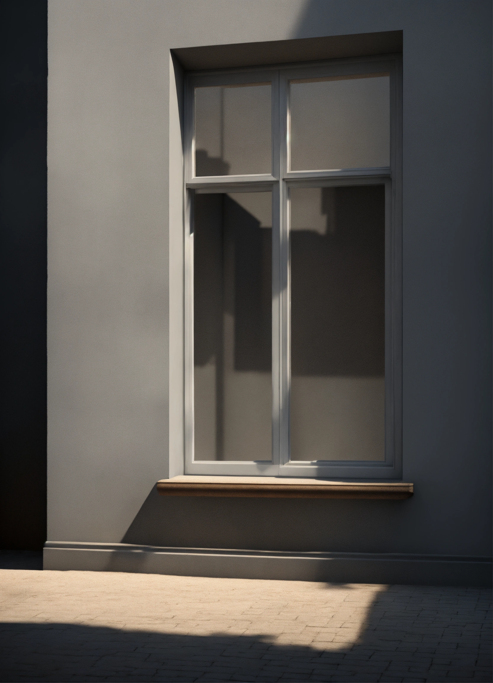 Lexica - A grey wall zoomed in, with the shadow of a window, 8K, realistic